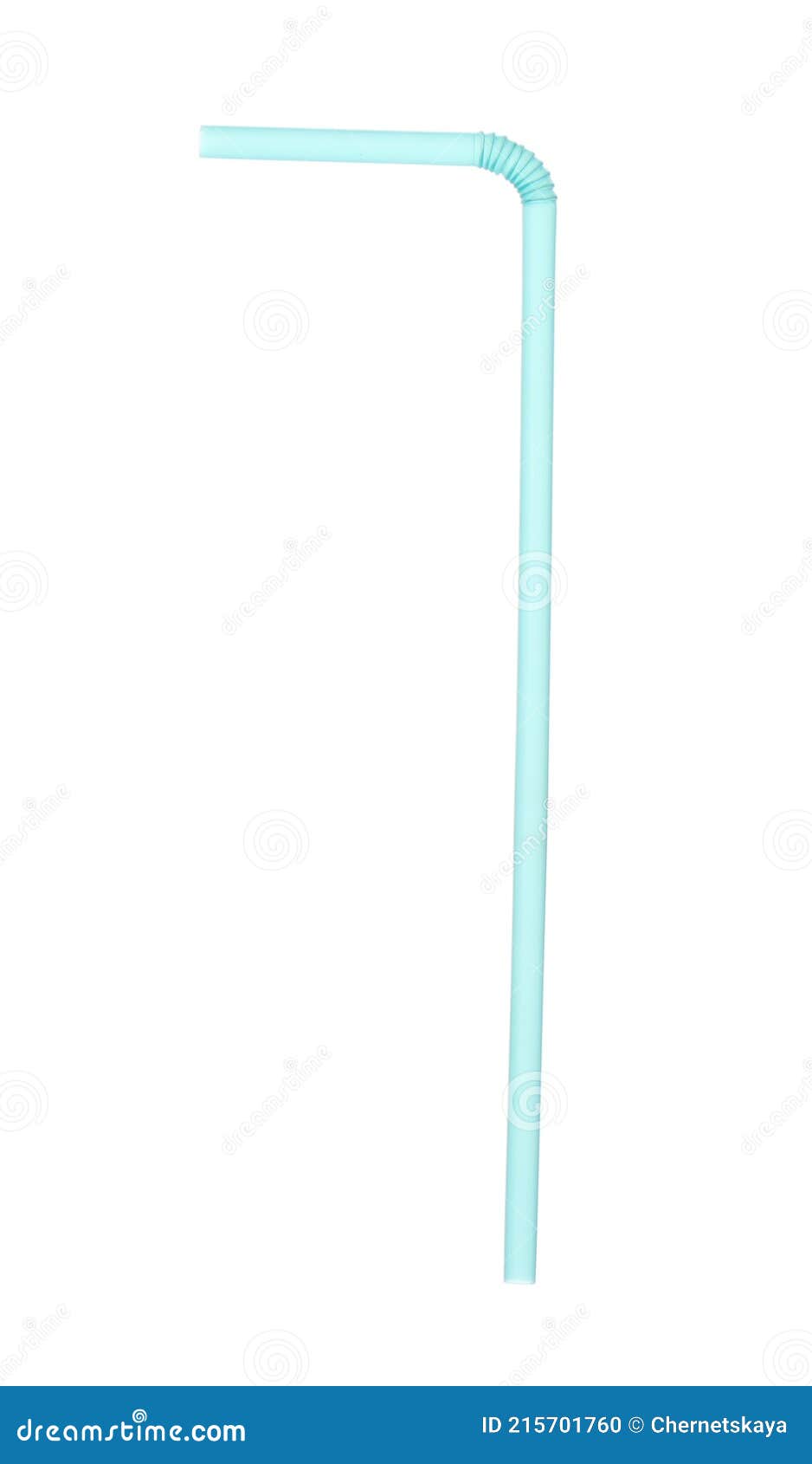 Light Blue Plastic Straw for Drink Isolated on White Stock Photo ...