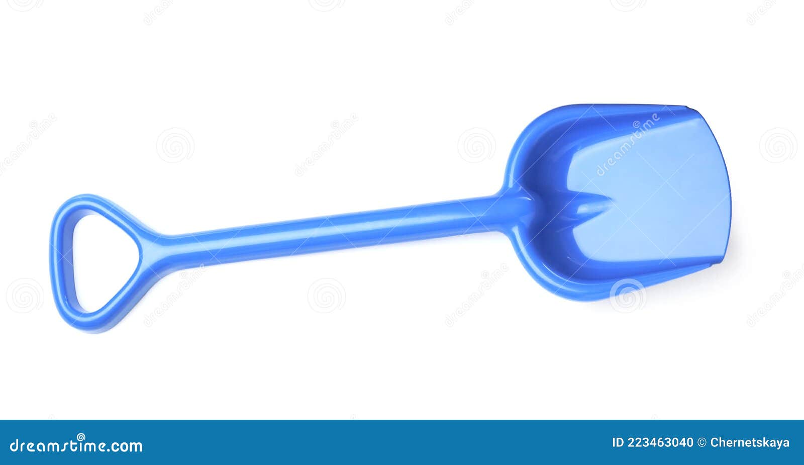 Light Blue Plastic Toy Shovel Isolated on White, Top View Stock Photo ...