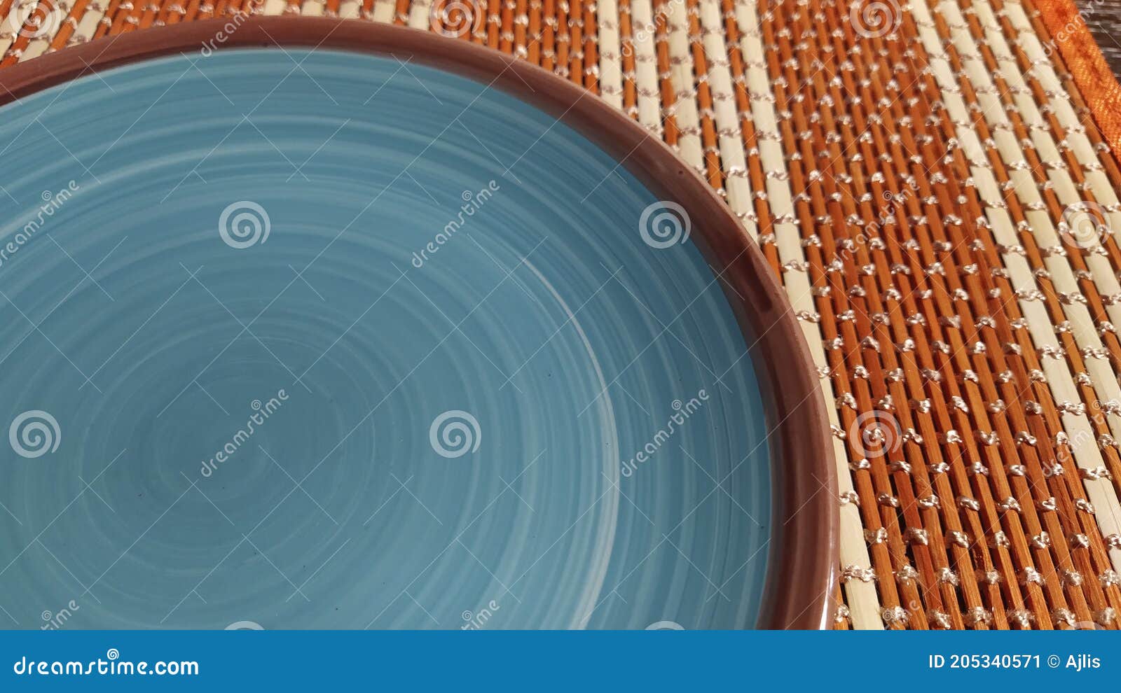 Light Blue Plate on the Table Stock Image - Image of blue, circle ...
