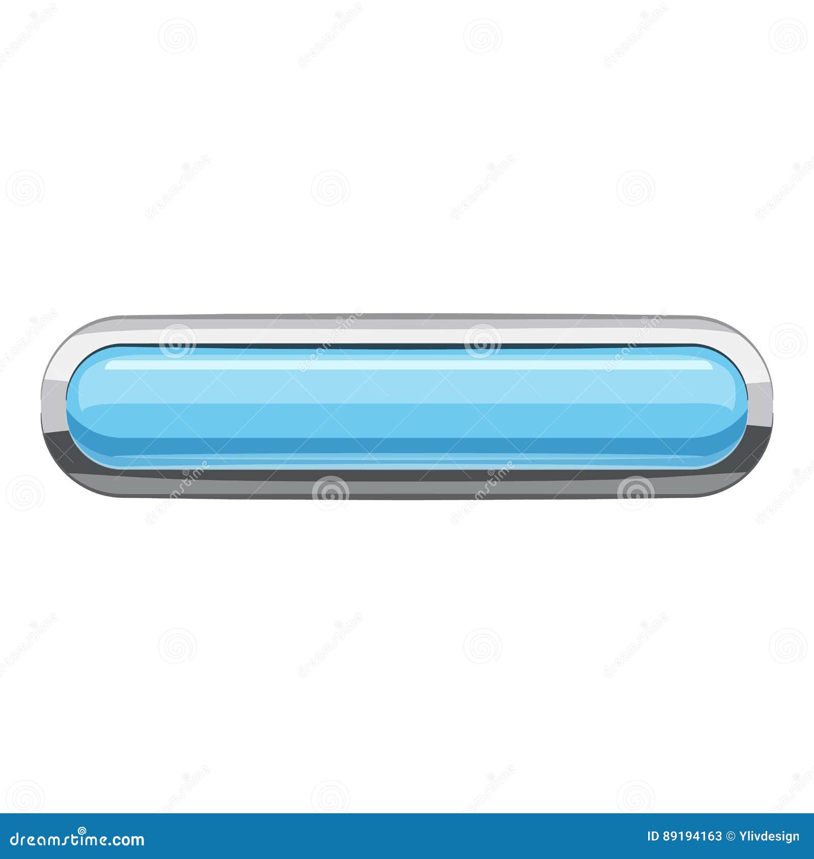 Light Blue Rectangular Button Icon, Cartoon Style Stock Vector ...
