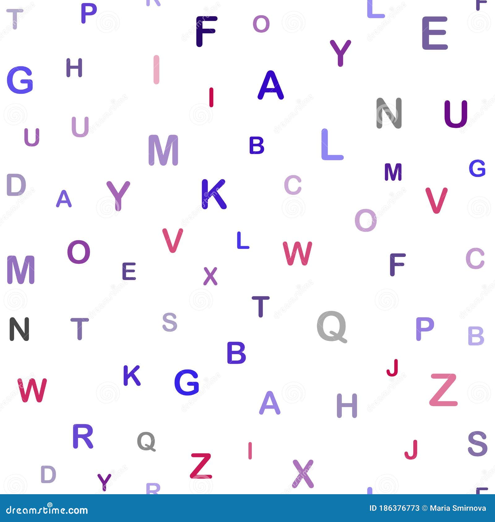 Light Blue, Red Vector Seamless Pattern with ABC Symbols Stock Vector ...