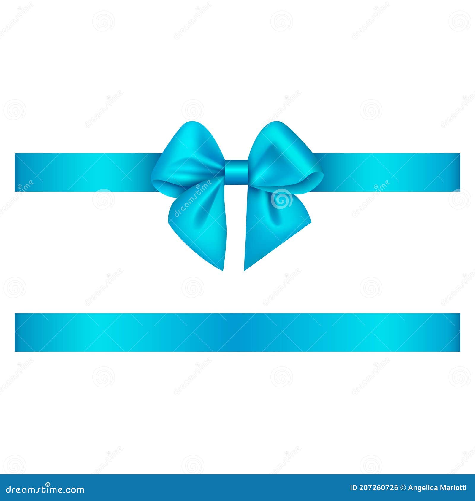 Light blue ribbon with bow stock vector. Illustration of surprise ...