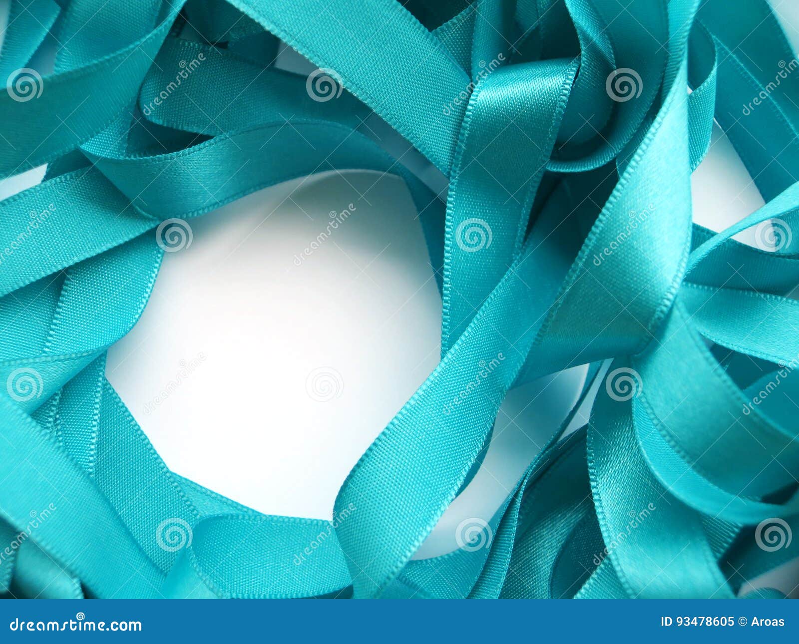 Light Blue Ribbon on White Background Stock Image - Image of party ...
