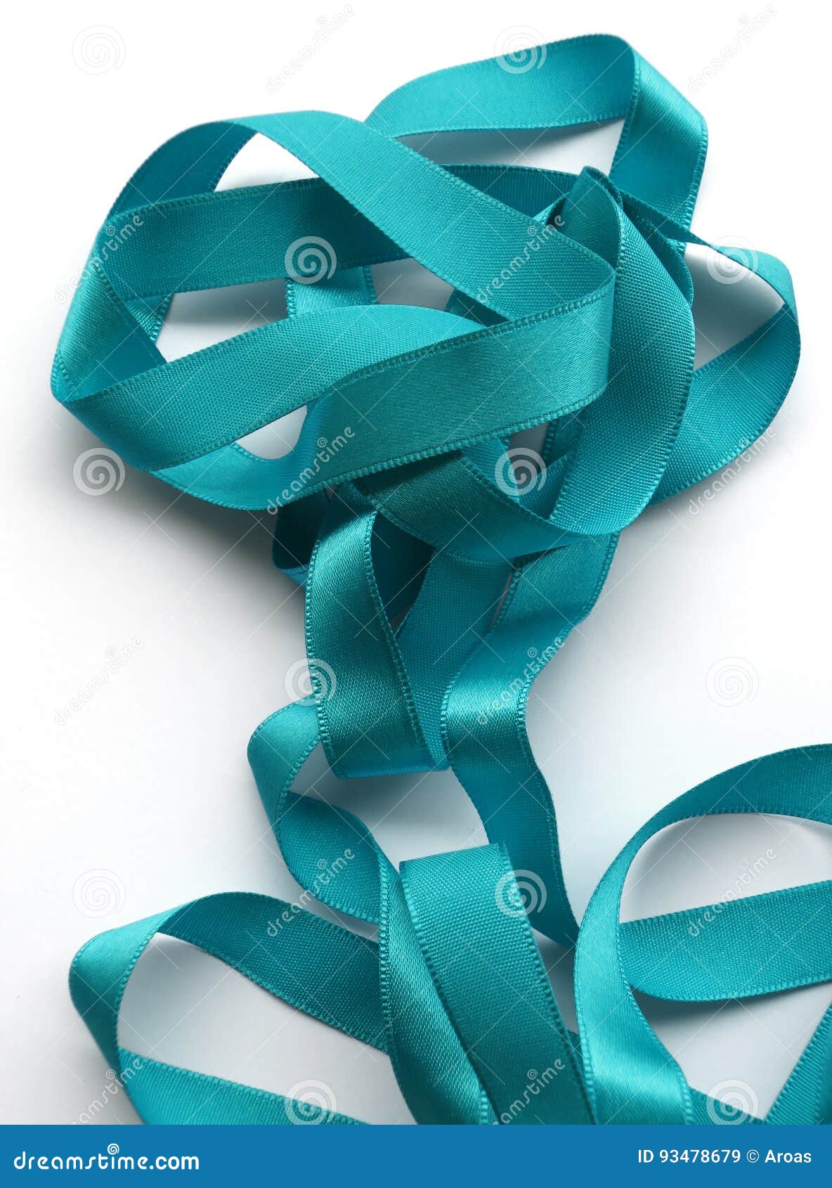 Light Blue Ribbon on White Background Stock Image - Image of holiday ...