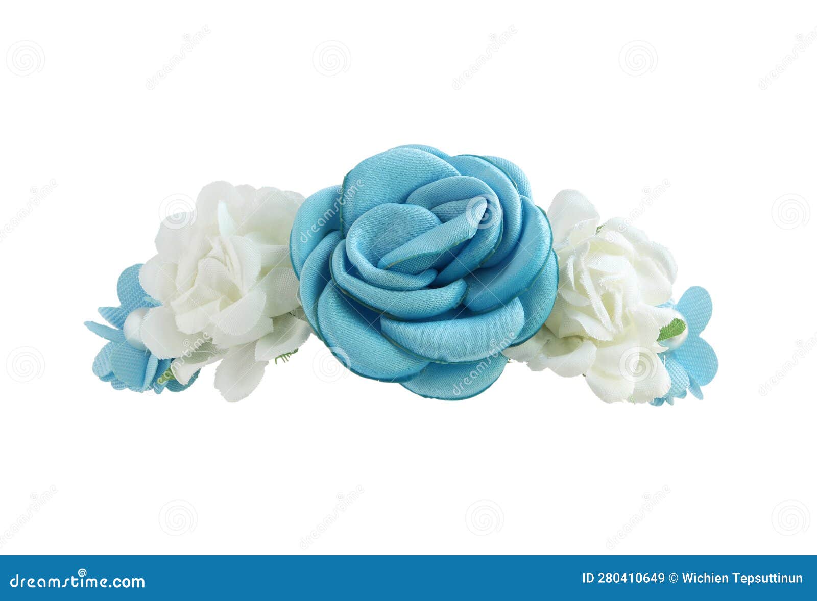 Light Blue Rose Flower Crown Front View Isolated on White Background ...