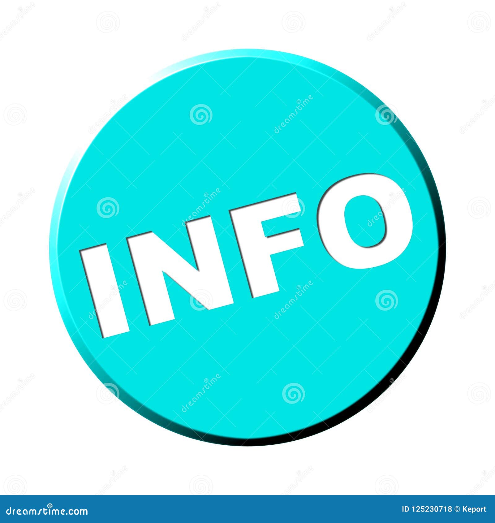 Round blue Button: Info stock illustration. Illustration of help ...