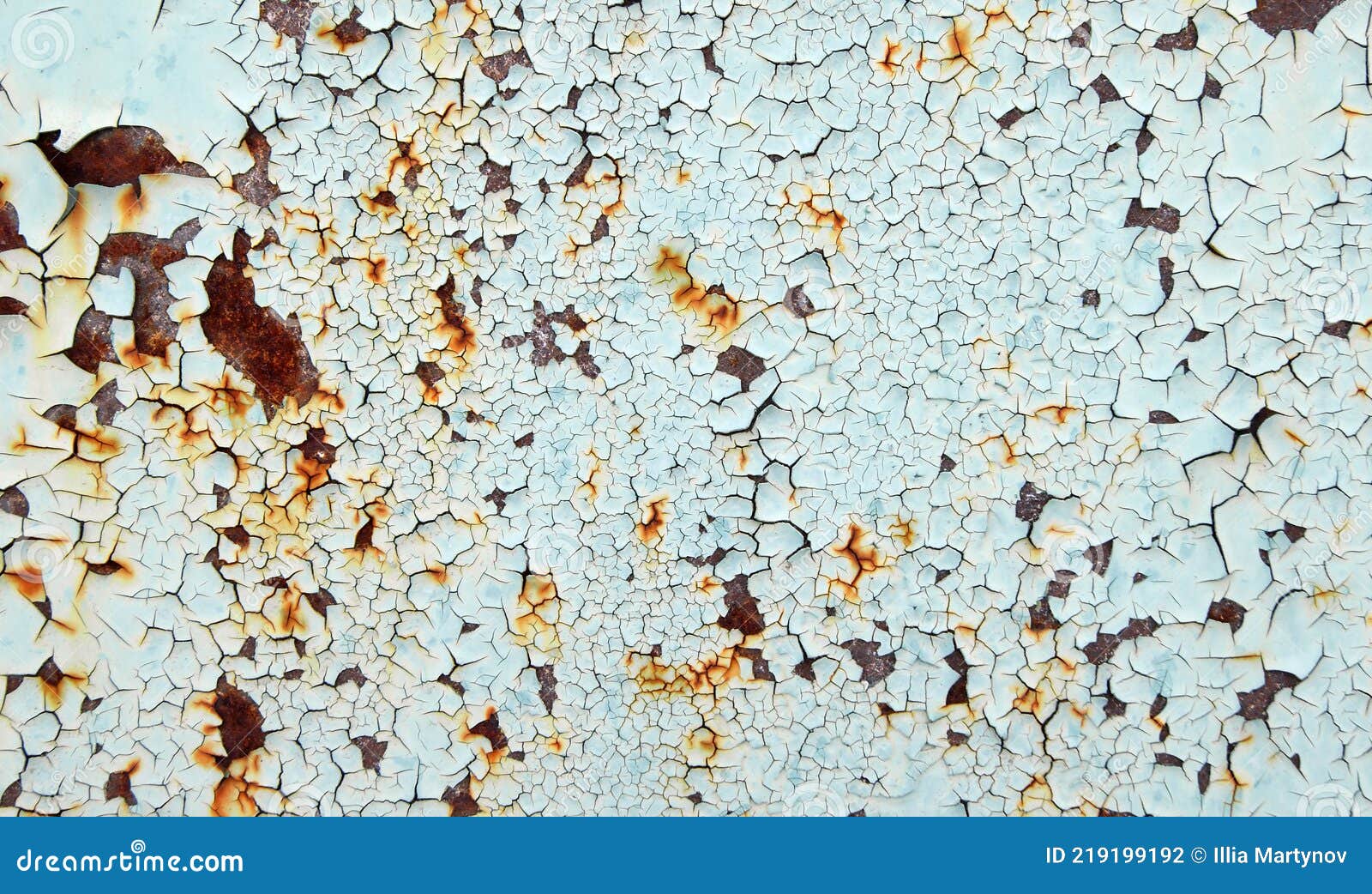 Light Blue Rust Metal Decayed Crumpled Sheet Wide Background. Stock ...