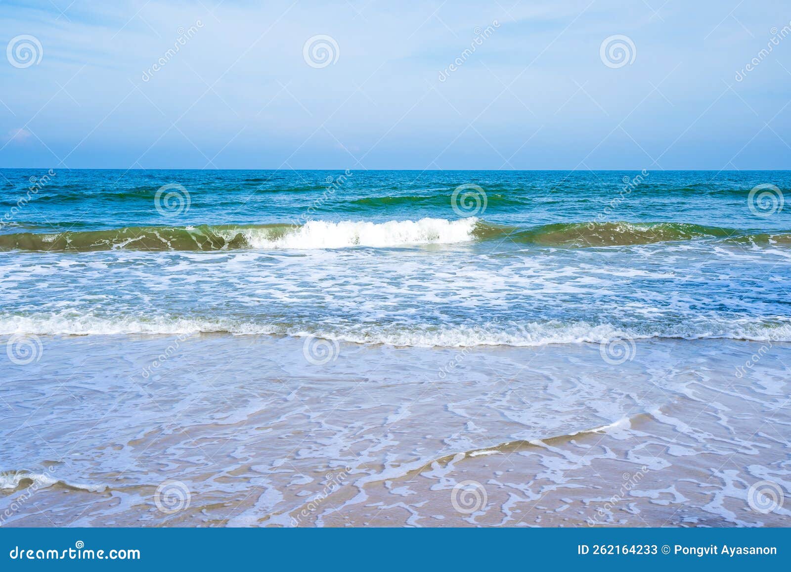 Light Blue Sea Waves on a Clean Sandy Beach Stock Image - Image of ...