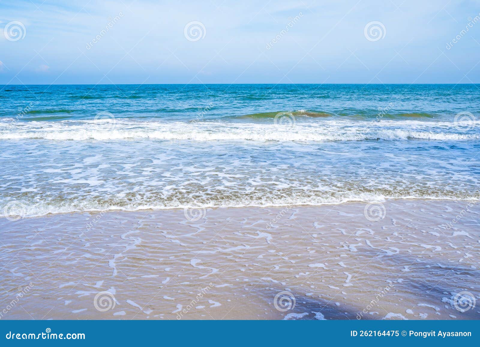 Light Blue Sea Waves on a Clean Sandy Beach Stock Image - Image of ...