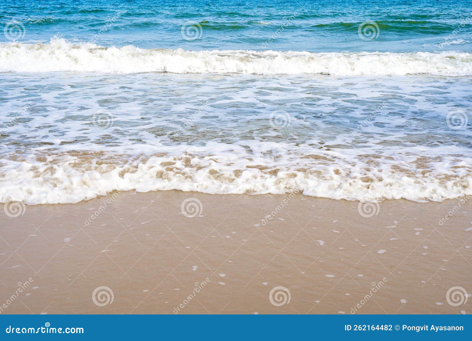 Light Blue Sea Waves on a Clean Sandy Beach Stock Photo - Image of ...