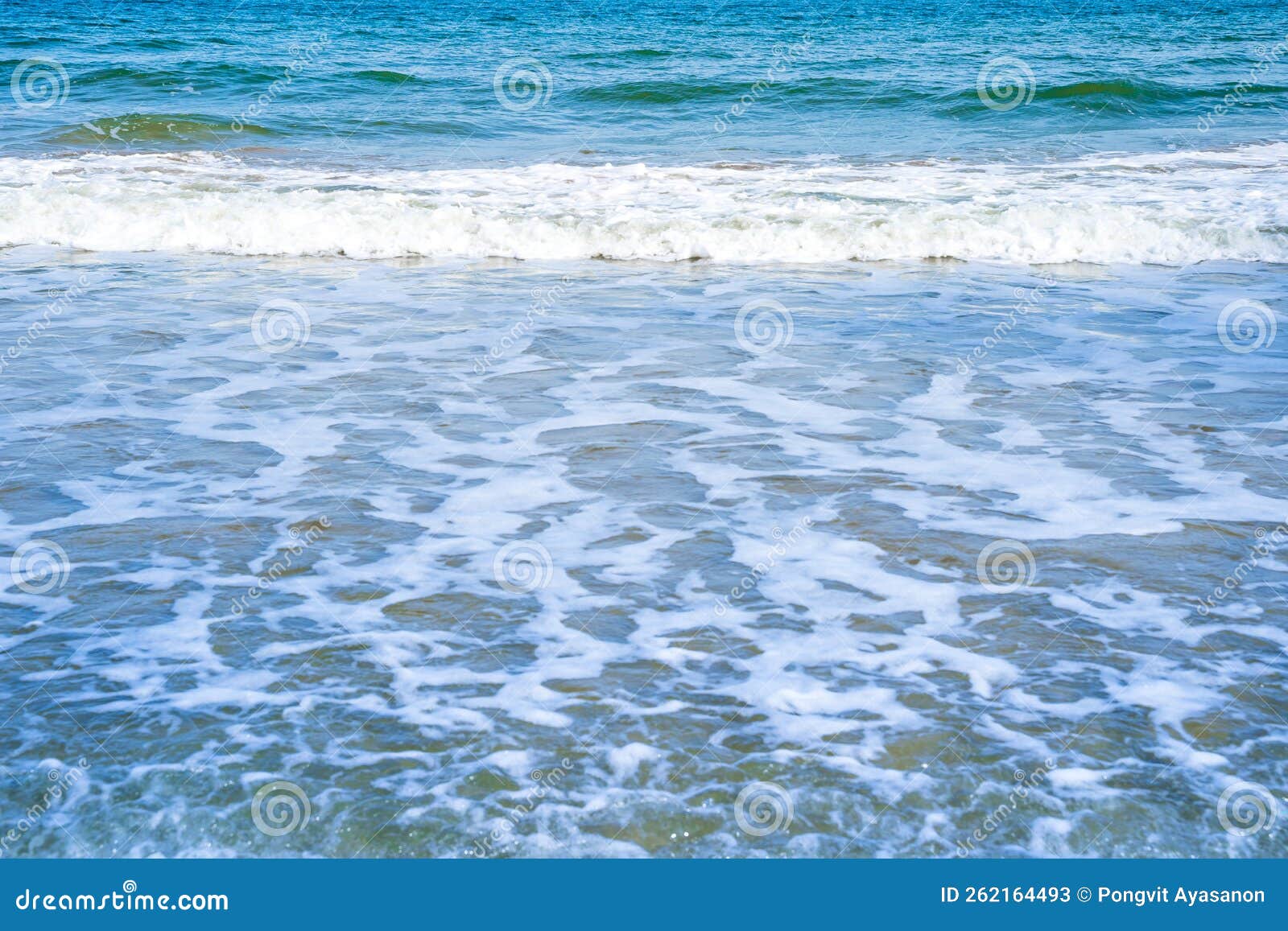 Light Blue Sea Waves on a Clean Sandy Beach Stock Image - Image of ...