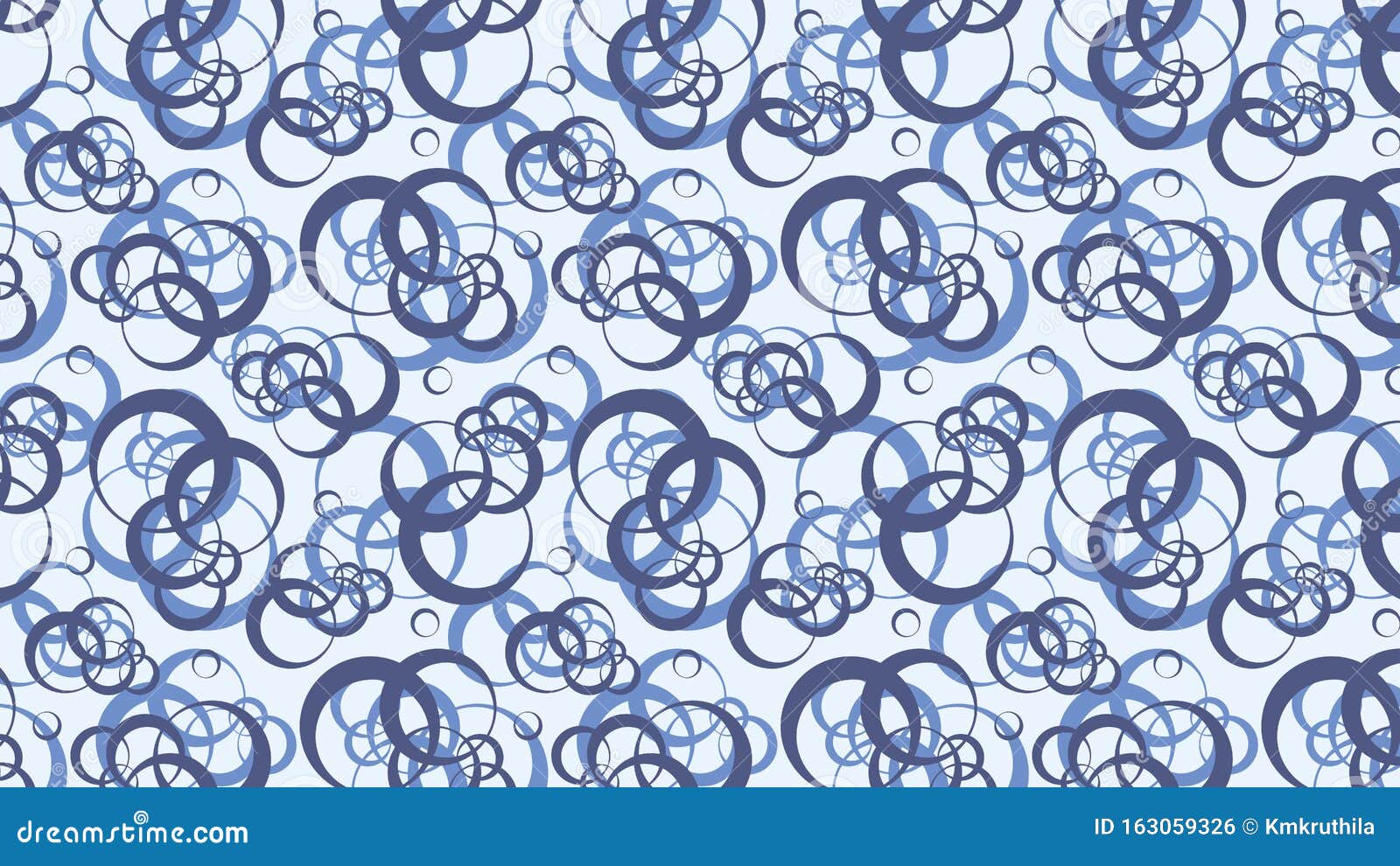 Light Blue Seamless Overlapping Circles Background Pattern Stock Vector ...