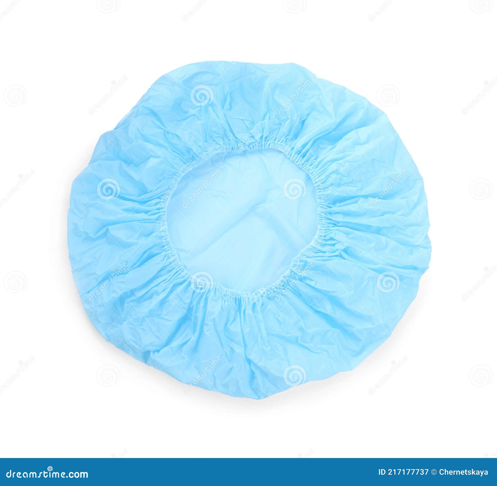 Light Blue Shower Cap Isolated on White, Top View Stock Image - Image ...