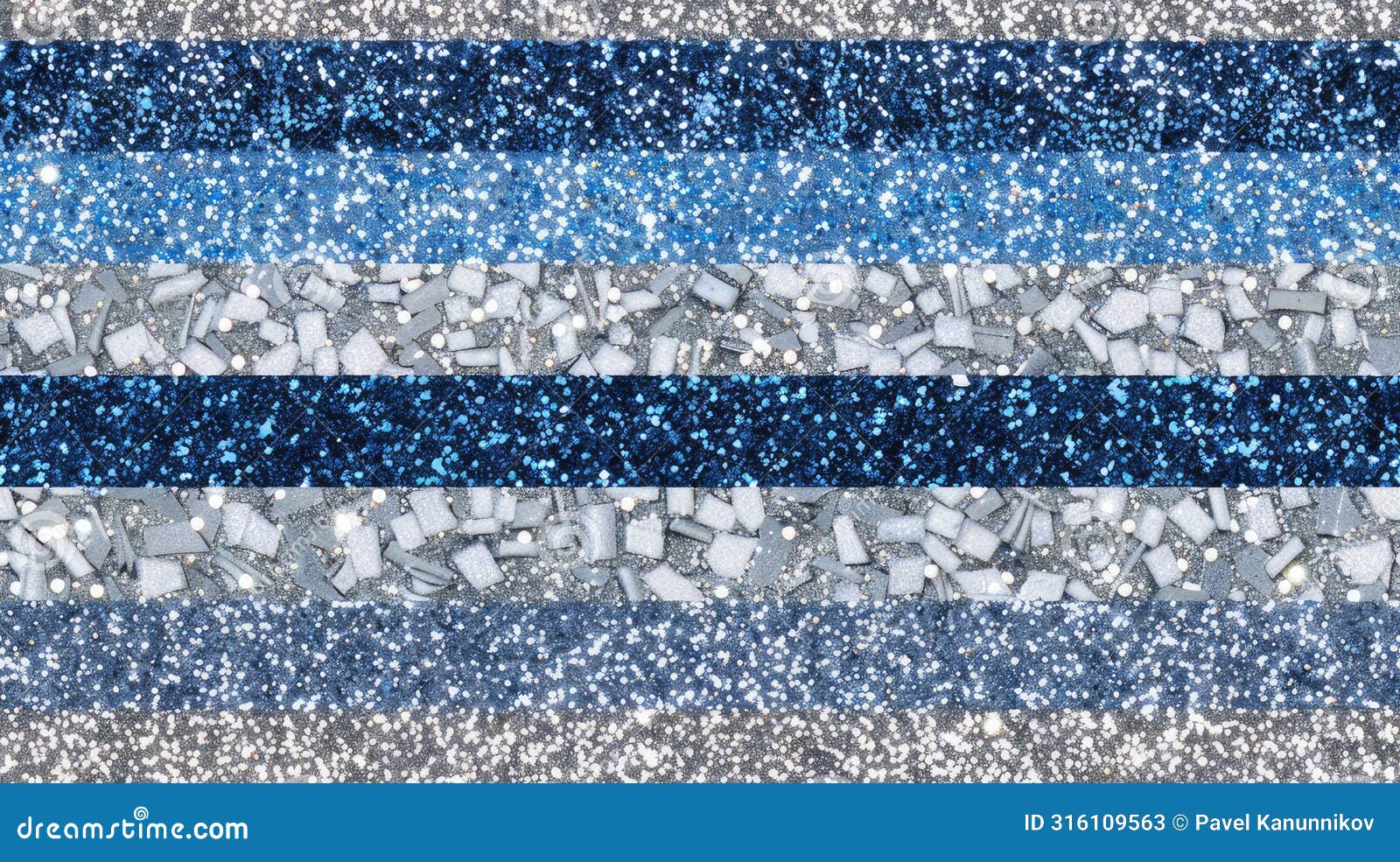 Light Blue and Silver Glitter Stripes Seamless Pattern, Starry Night ...