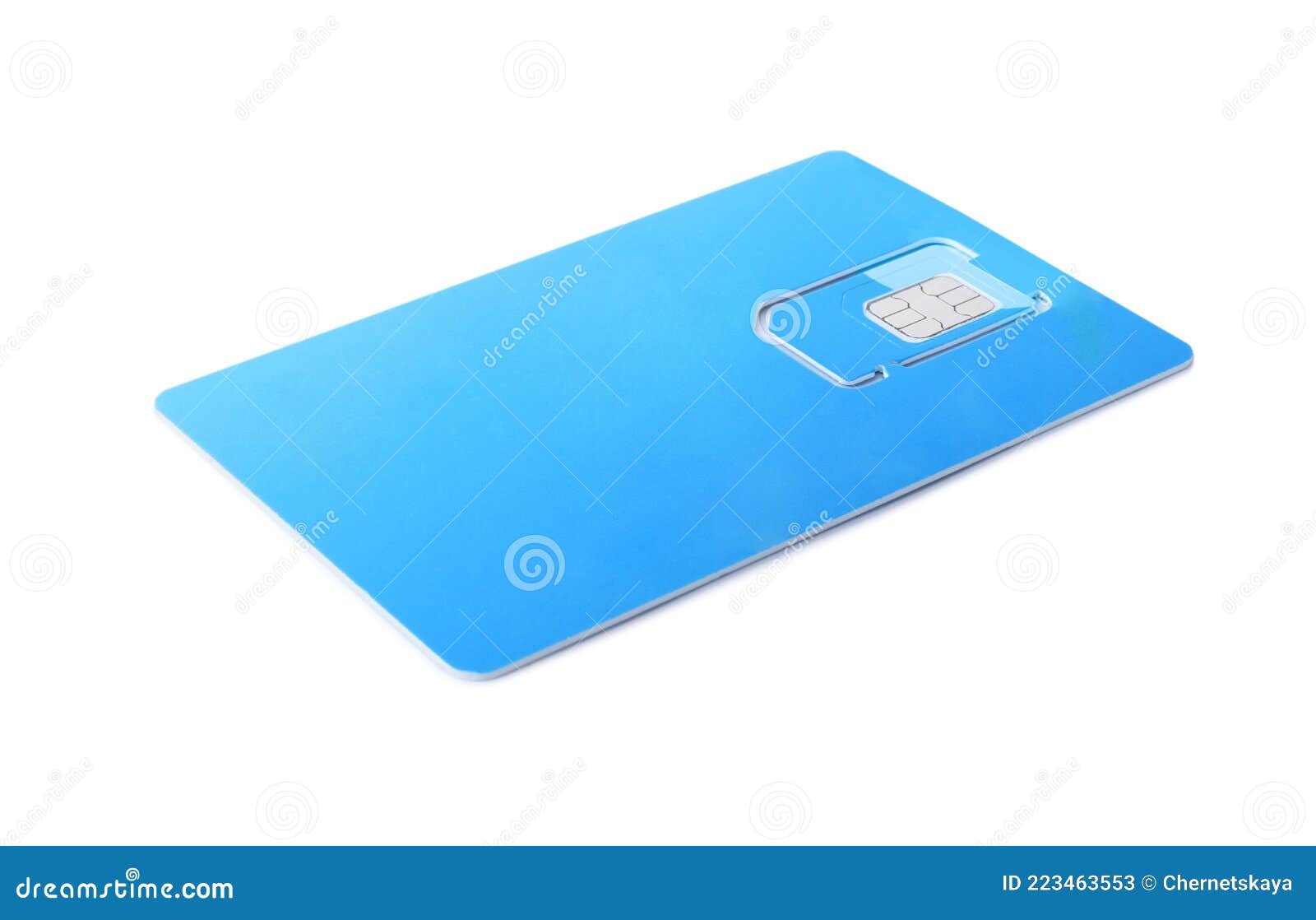Light Blue SIM Card Isolated on White Stock Image - Image of chip, data ...