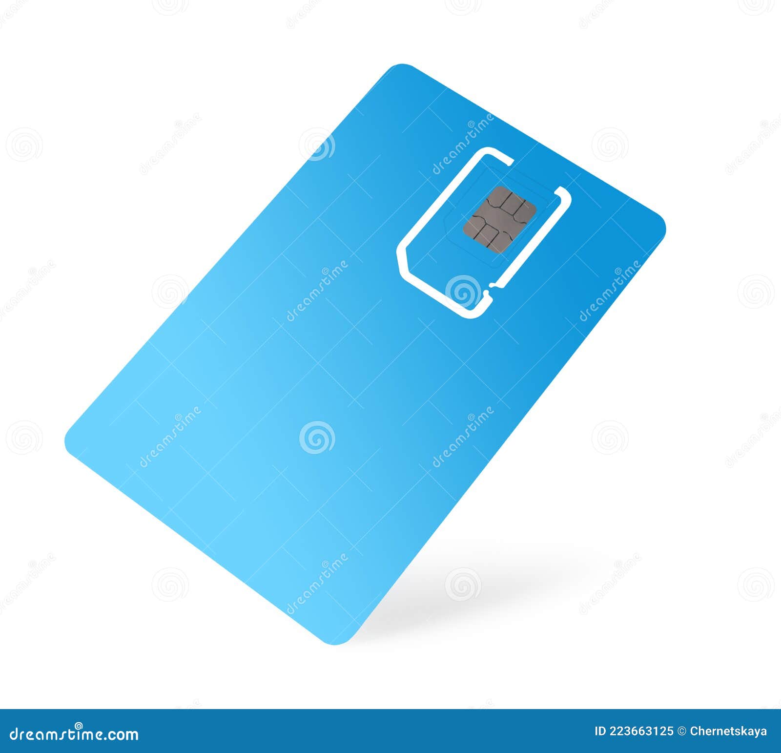 Light Blue SIM Card Isolated on White Stock Illustration - Illustration ...