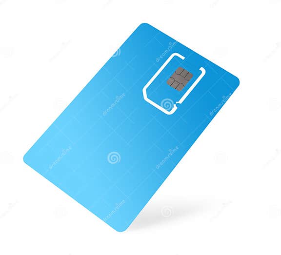 Light Blue SIM Card Isolated on White Stock Illustration - Illustration ...
