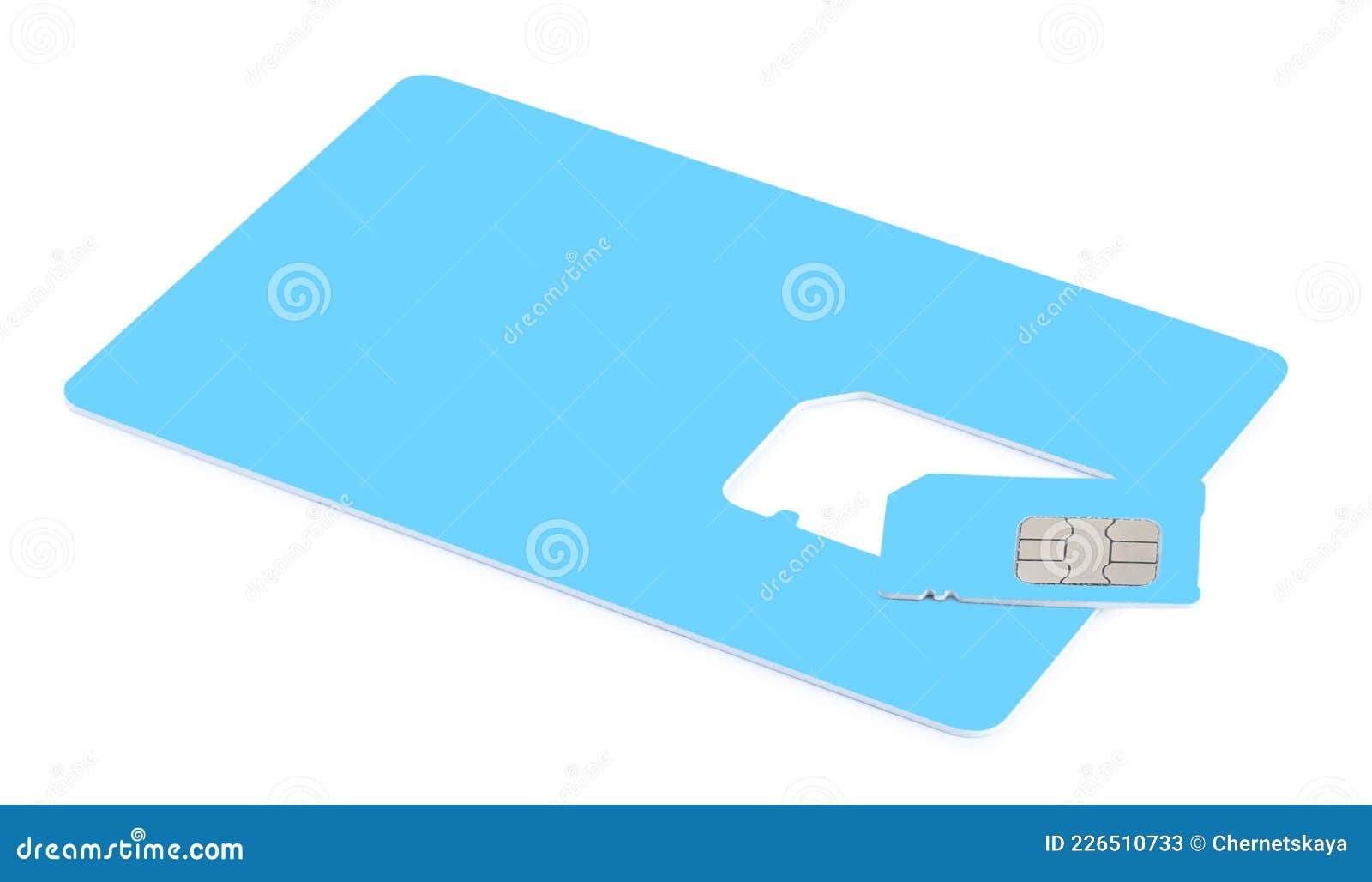 Light Blue SIM Card Isolated on White Stock Image - Image of chip ...