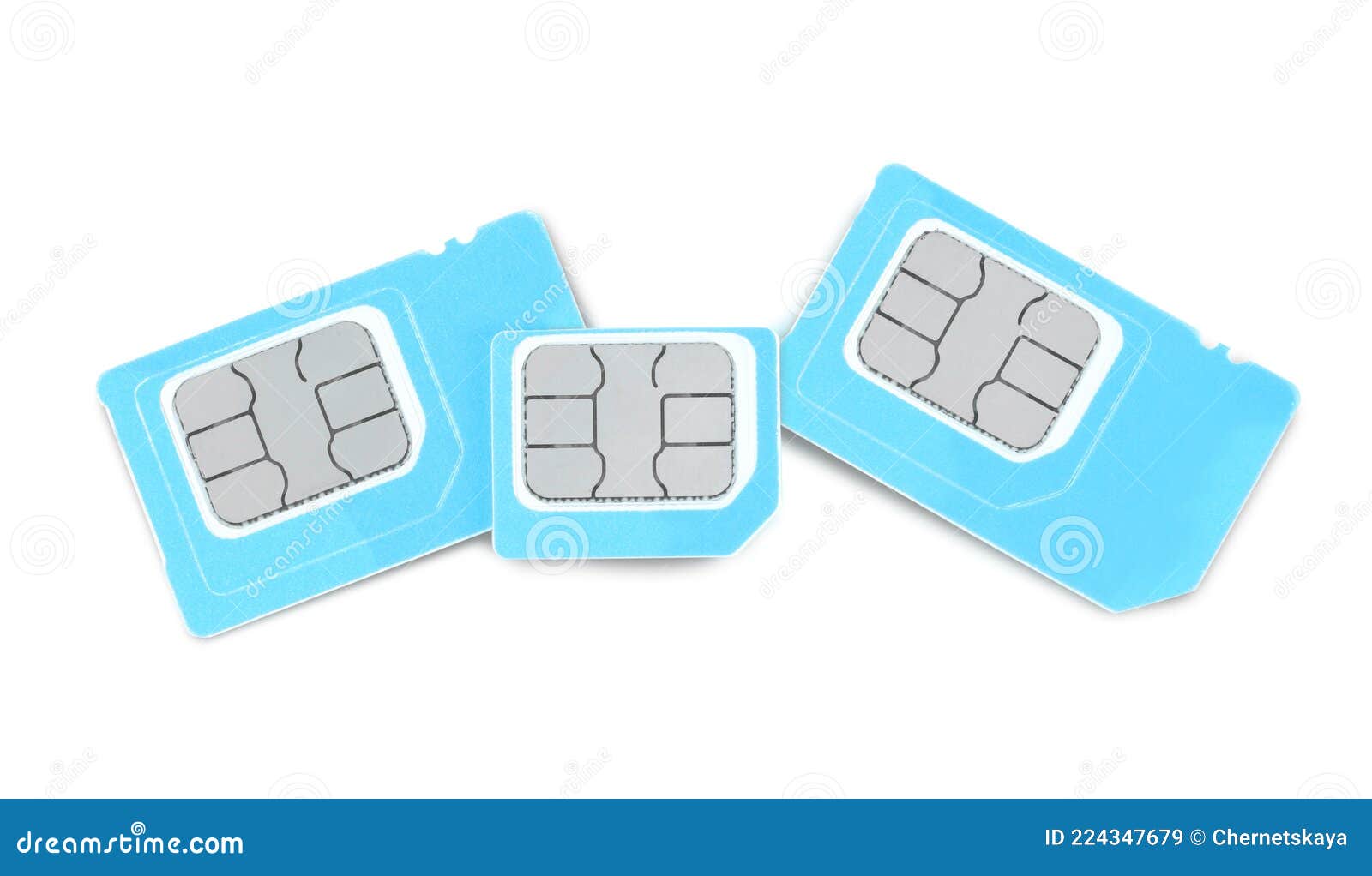 Light Blue SIM Cards on White Background, Top View Stock Image - Image ...