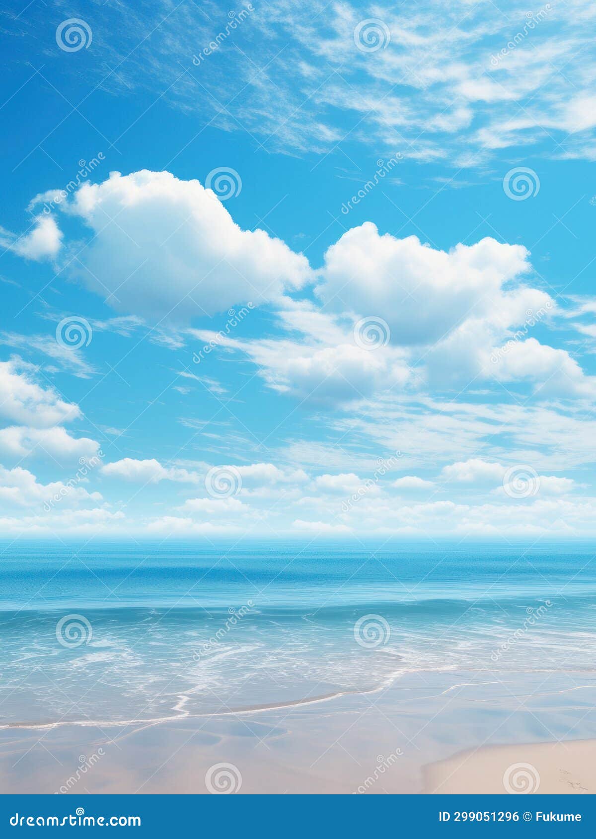 Light Blue Sky and Clean Spacious Sea Beach Generative Ai Stock ...
