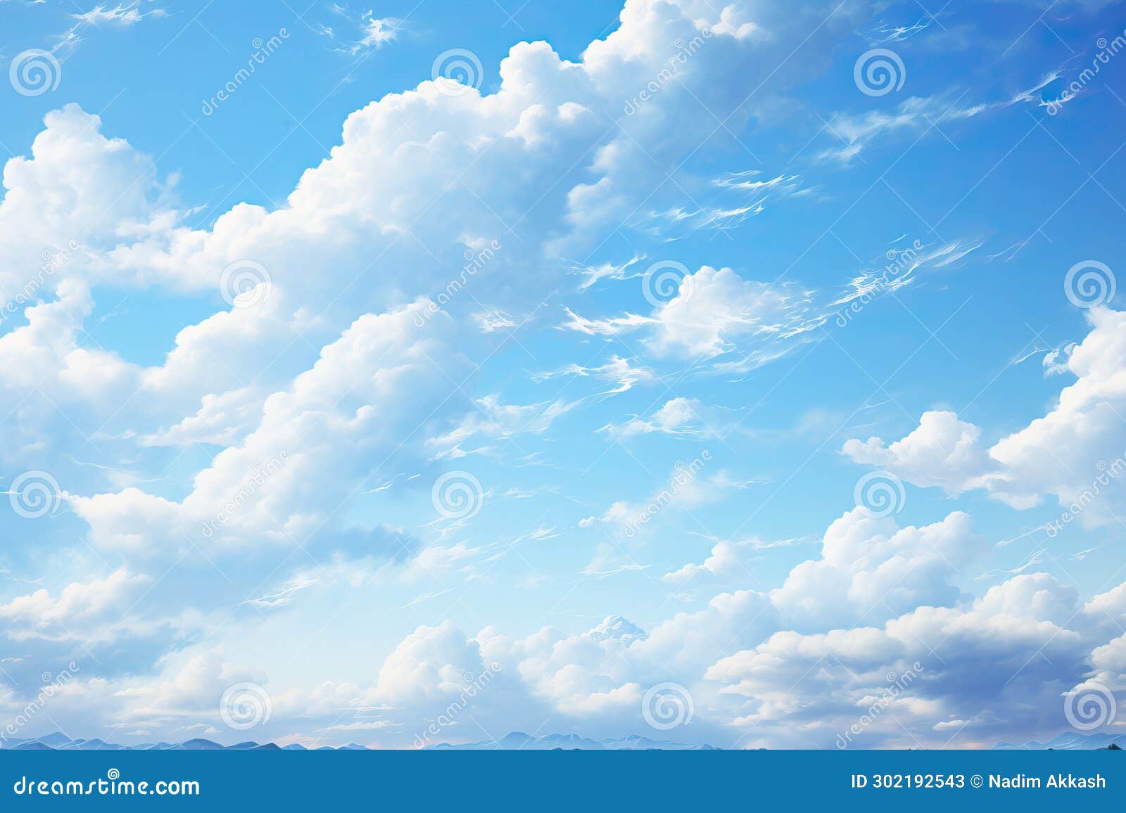 Light blue sky with clouds stock illustration. Illustration of haze ...