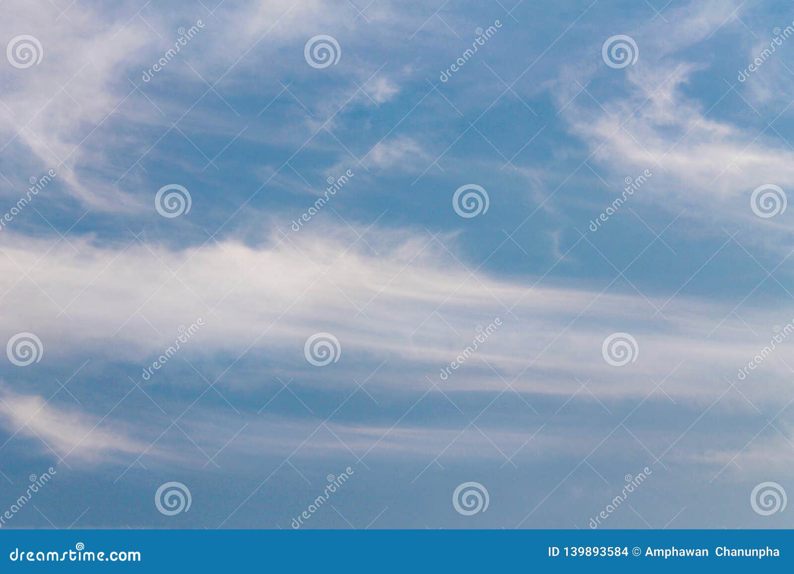 Light Blue Sky and Line Clouds Natural Patterns with Breeze for ...