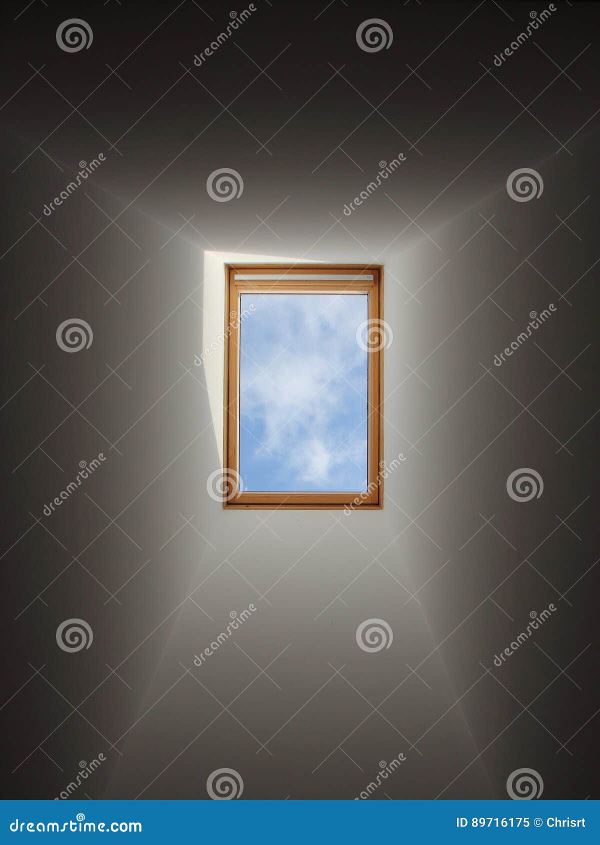 Light and Blue Sky from Roof Window Stock Image - Image of frame ...