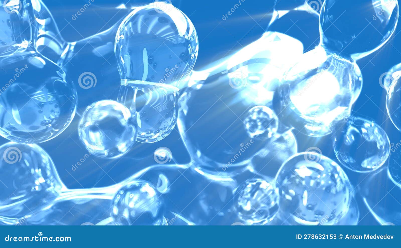 Light Blue Slime Wax Elements Backdrop - Abstract 3D Rendering Stock ...