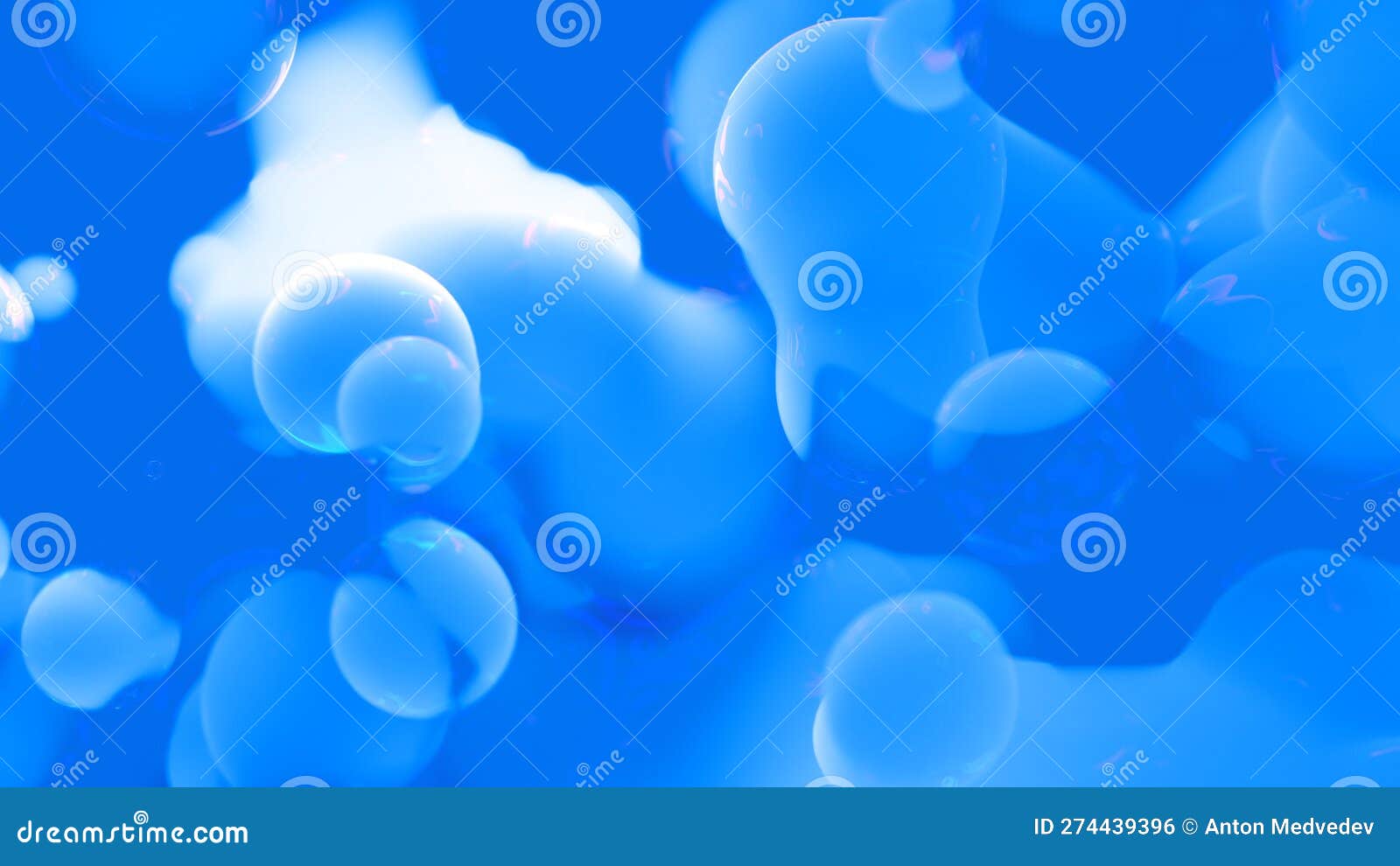 Light Blue Smooth Tender Bubbles Background - Abstract 3D Illustration ...