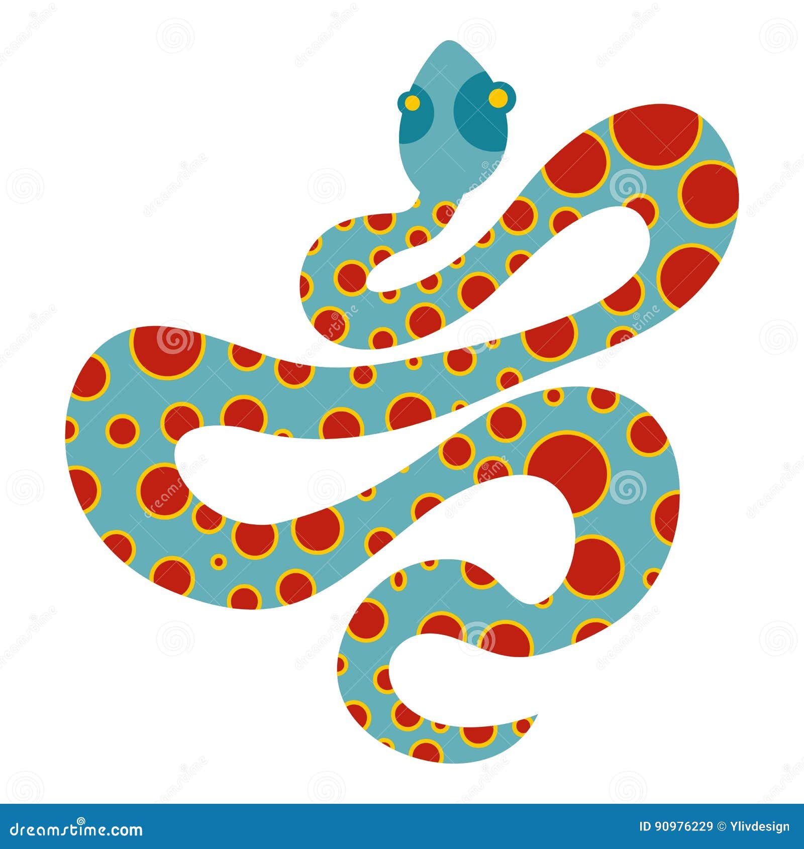 Light Blue Snake with Orange Spots Icon Isolated Stock Vector ...