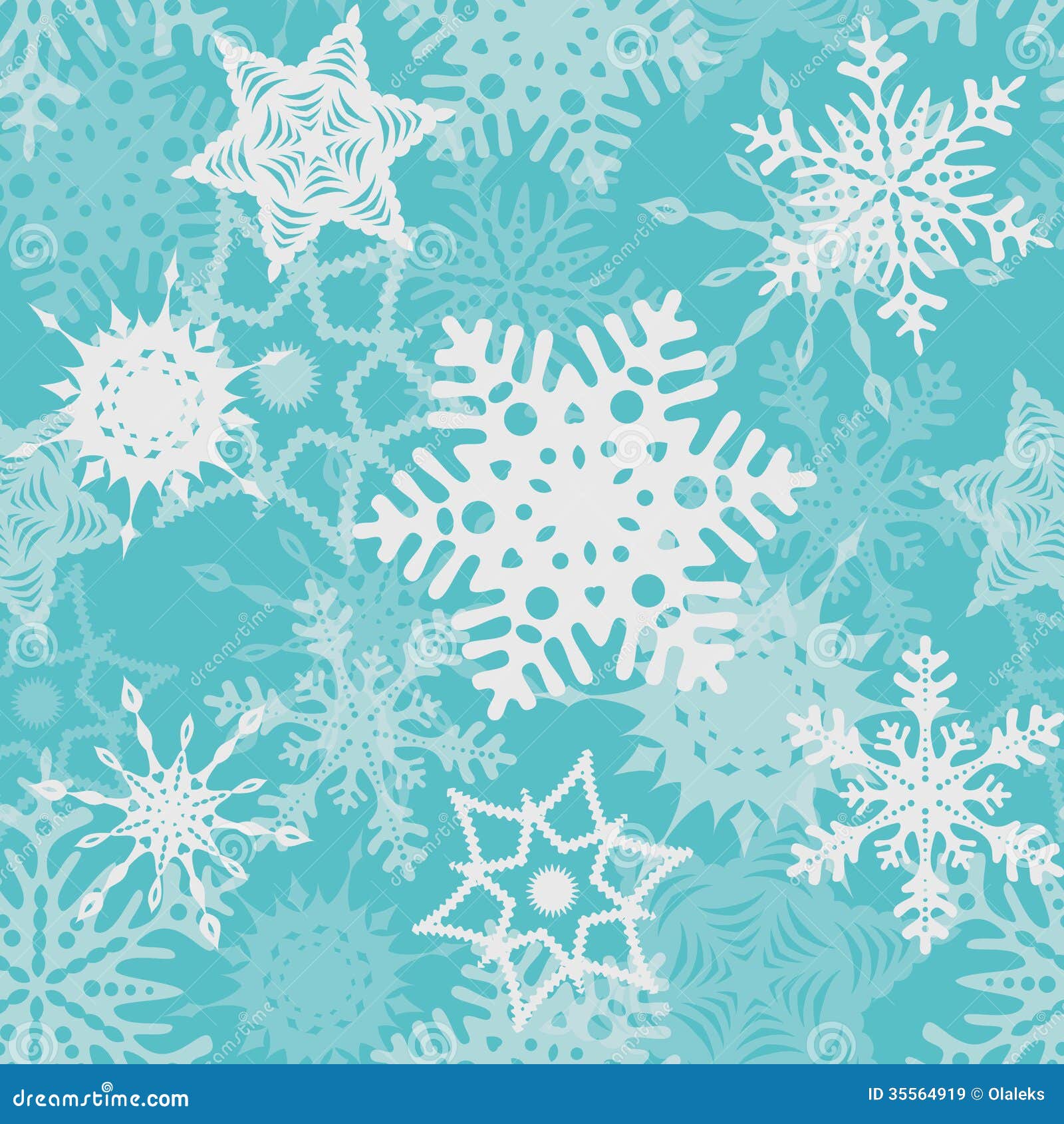 Light Blue Snowflakes Seamless Pattern Stock Vector - Illustration of ...