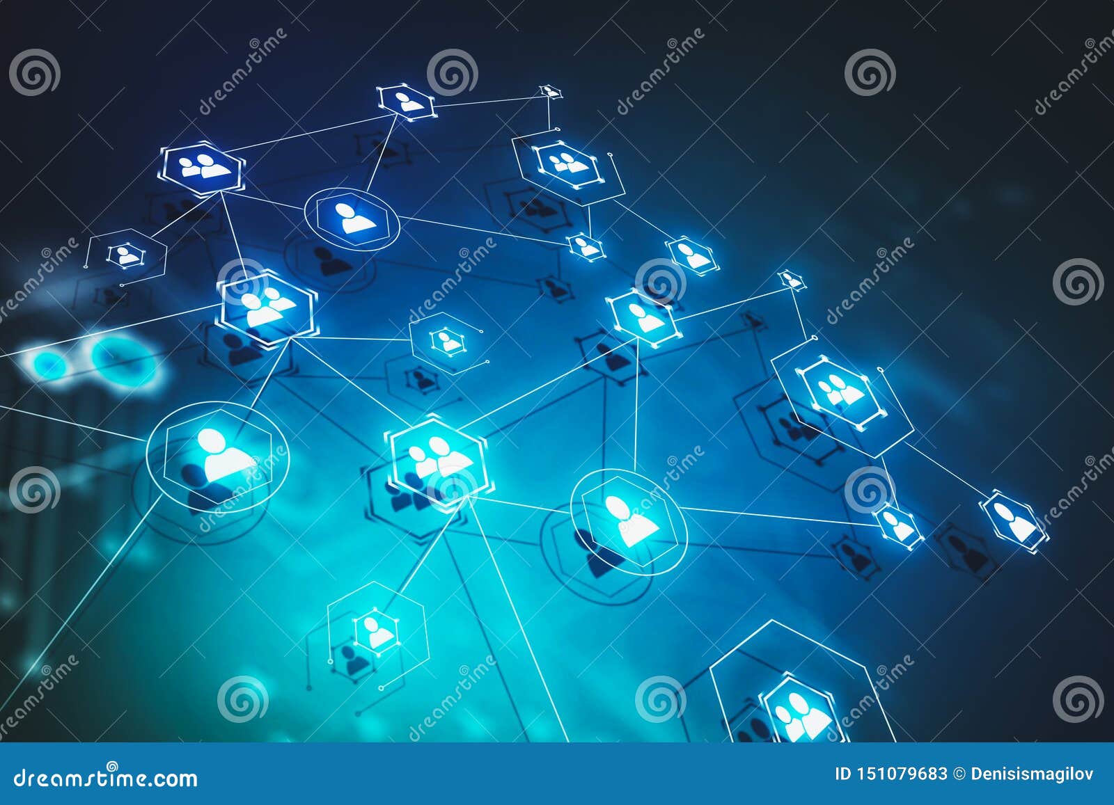 Light Blue Social Network Interface Stock Illustration - Illustration ...