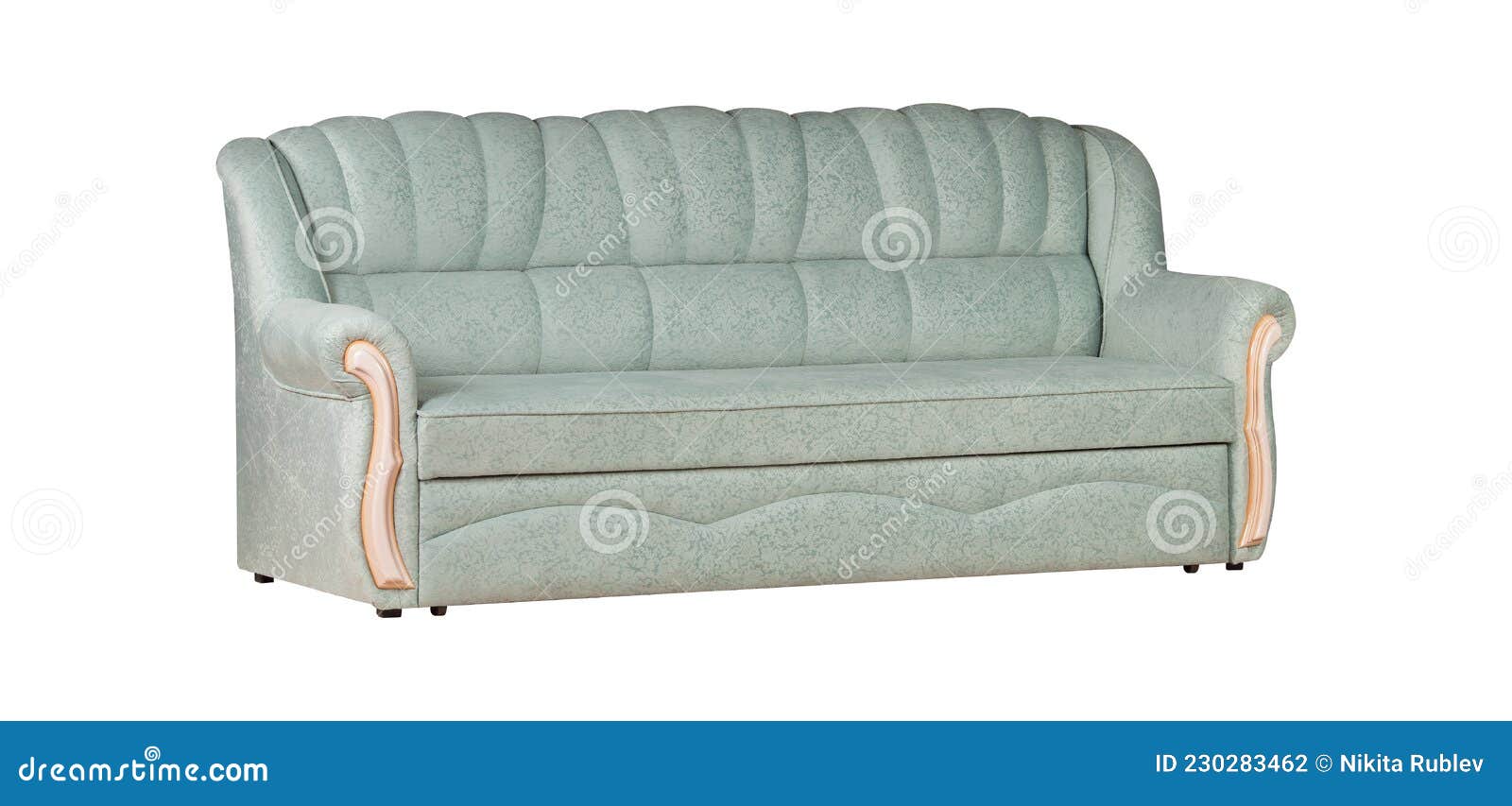 Light-blue Sofa Isolated on White Stock Photo - Image of cozy, design ...