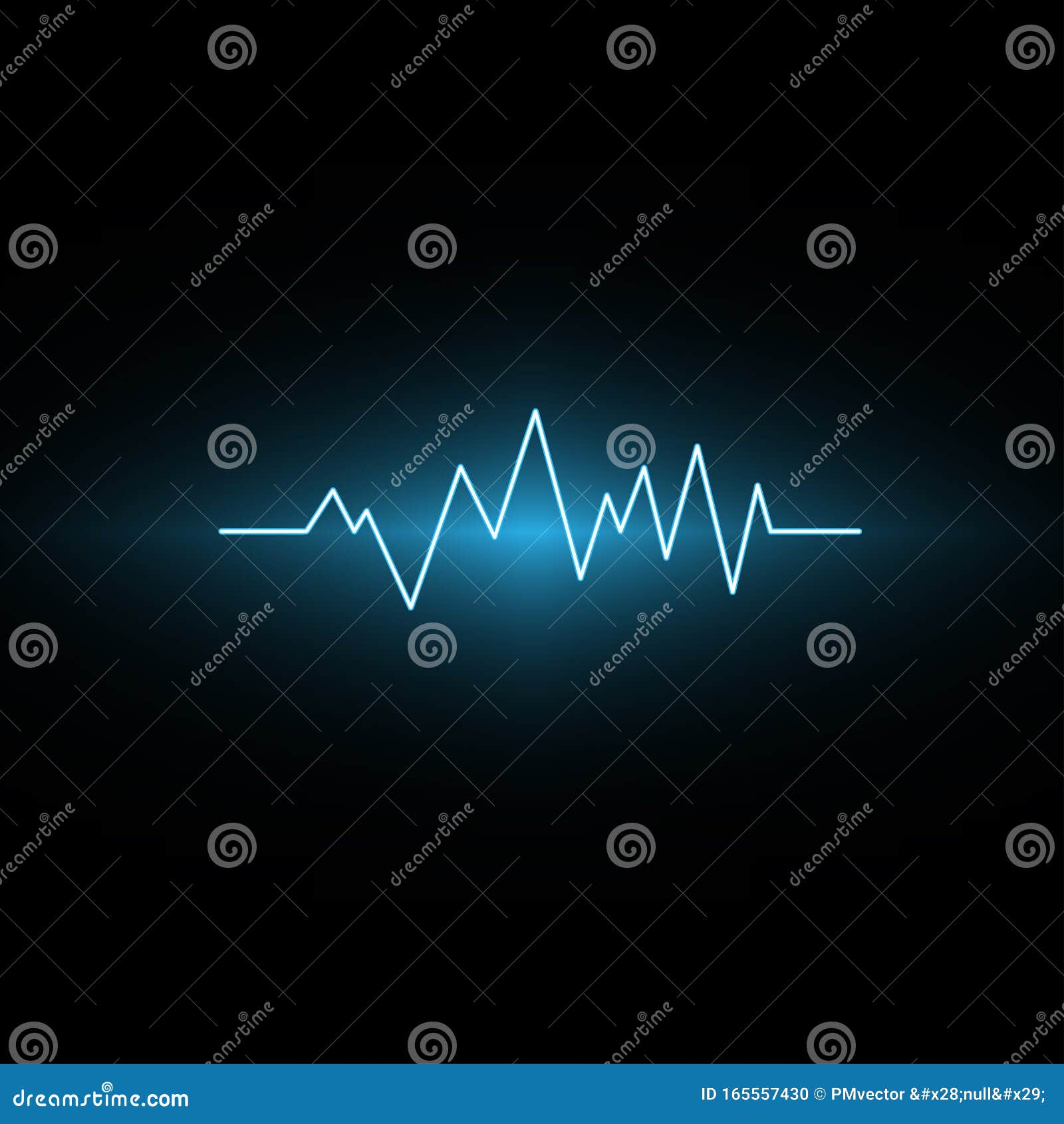 Light Blue Sound Audio Wave Object Icon Vector on Black Background ...
