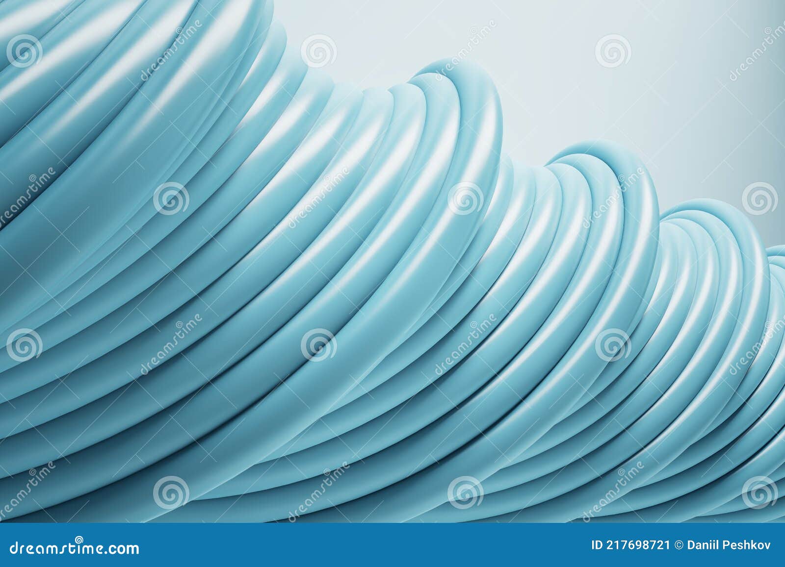 Light Blue Spiral Pattern Made of Multiple Wires on a Light Blue ...