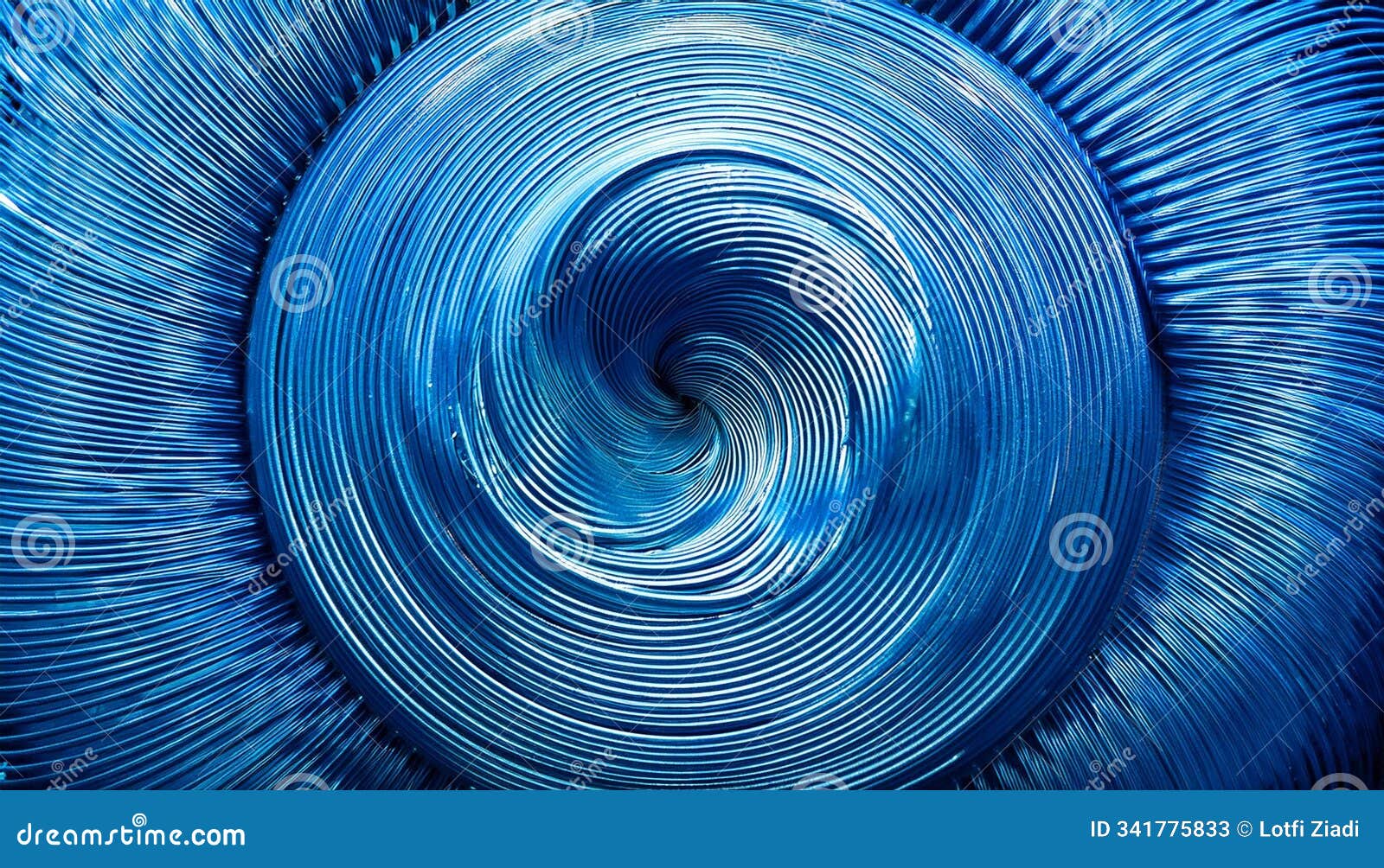 Light Blue Spiral Pattern Made of Multiple Wires on a Light Blue ...