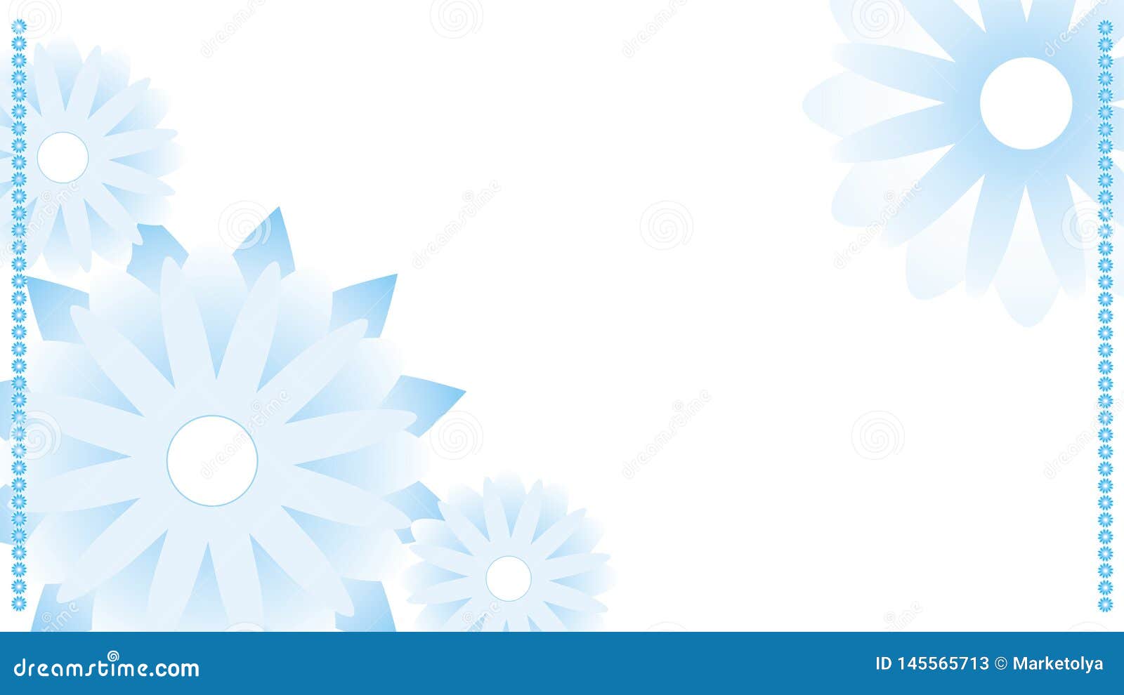 Light Blue Spring Soft Background with Blue Flowers Stock Vector ...