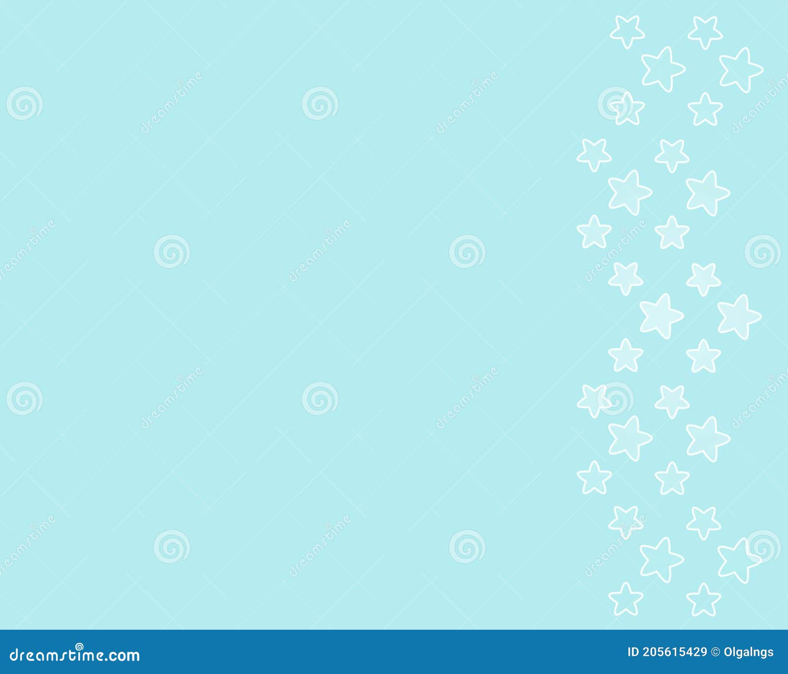 Light Blue Stars on Cyan Background with Copy Space Stock Illustration ...