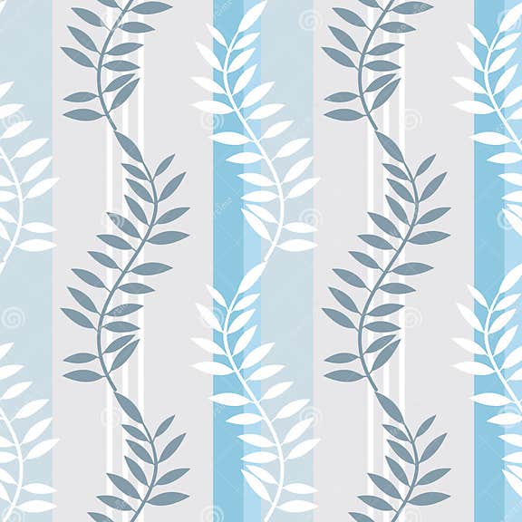 Light Blue Striped Foral Pattern Stock Illustration - Illustration of ...