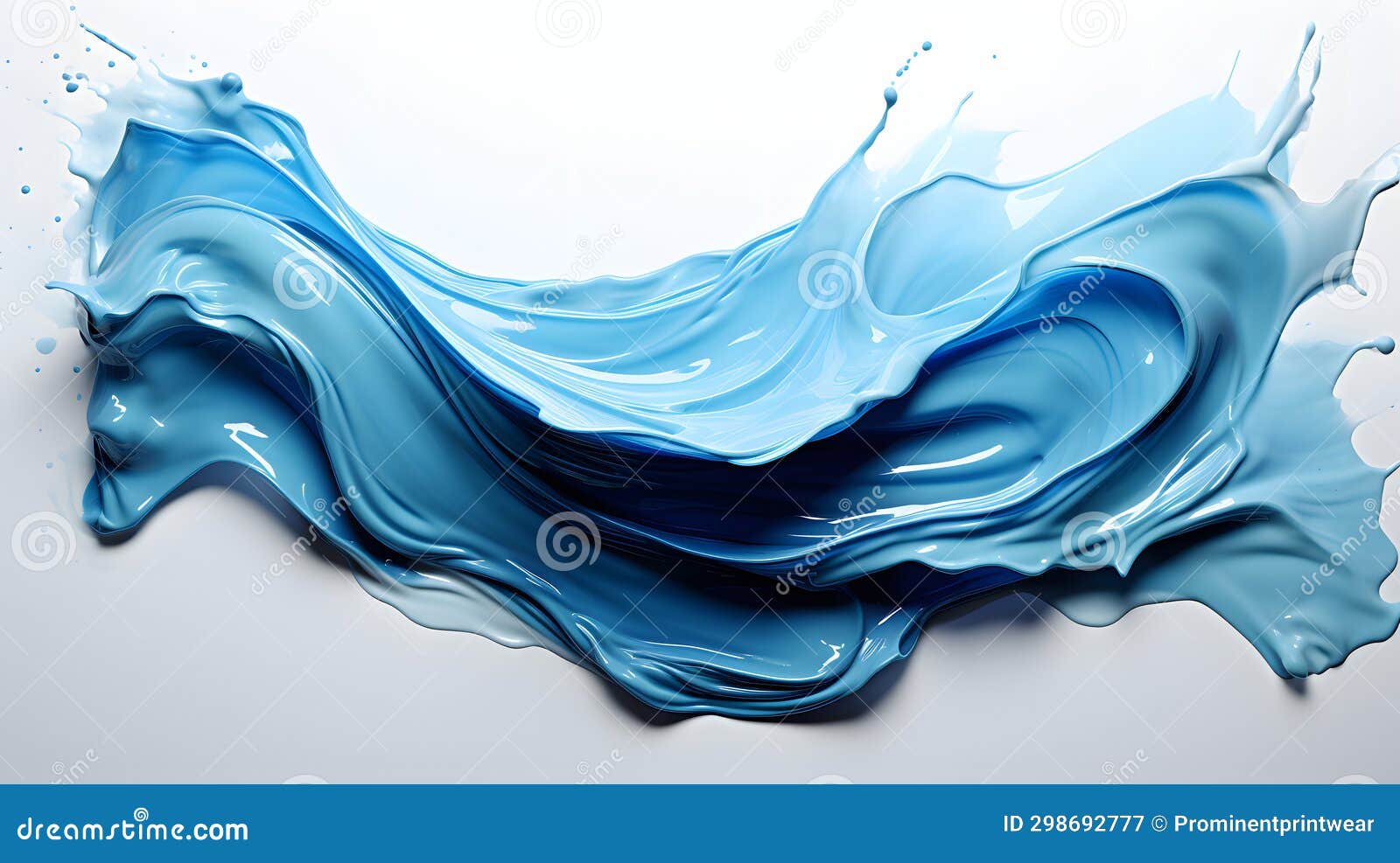 Light Blue Stroke of Paint Texture Isolated on White Background Stock ...