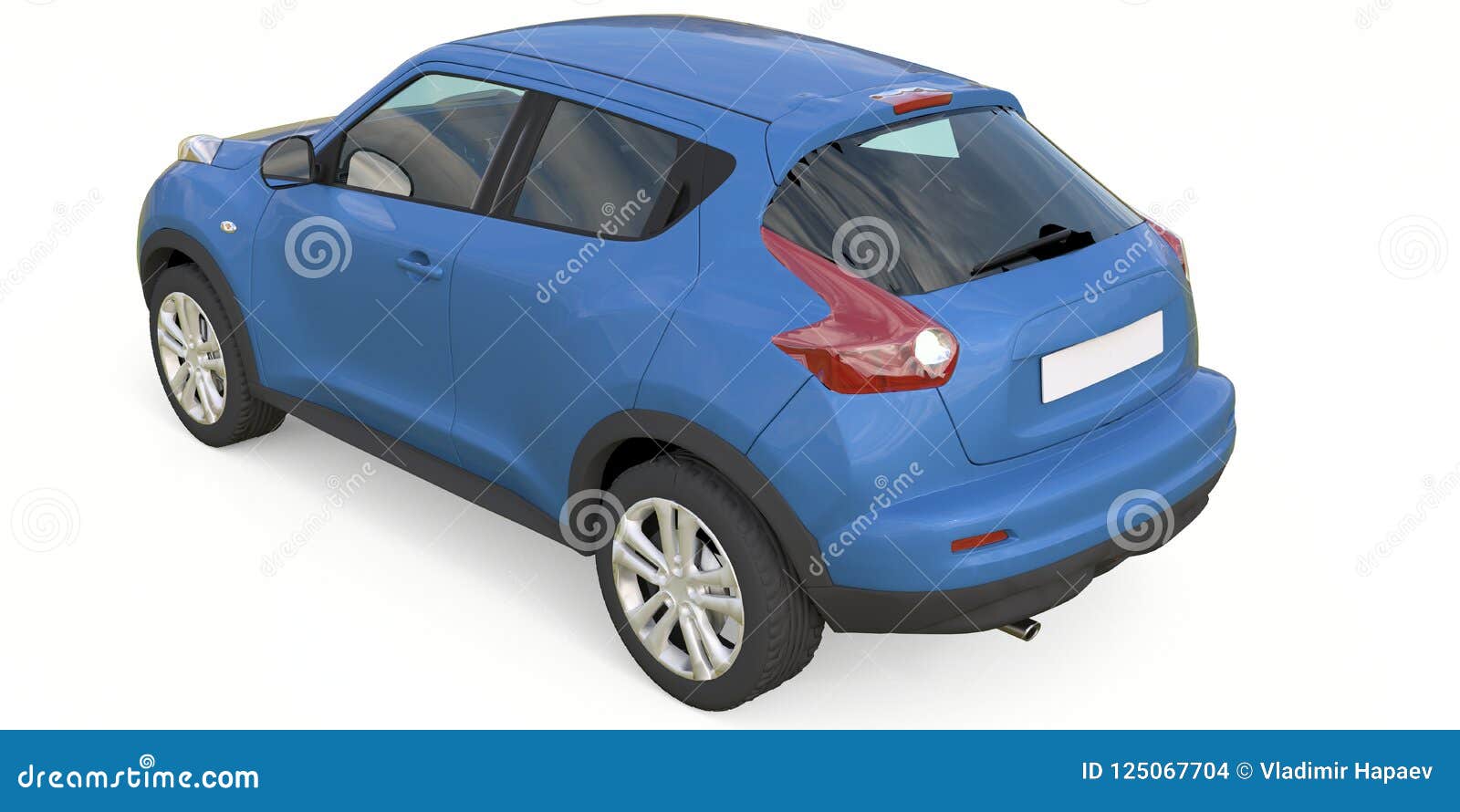 Subcompact Blue Hatchback Car. Compact Hybrid Vehicle. Eco-friendly Hi ...