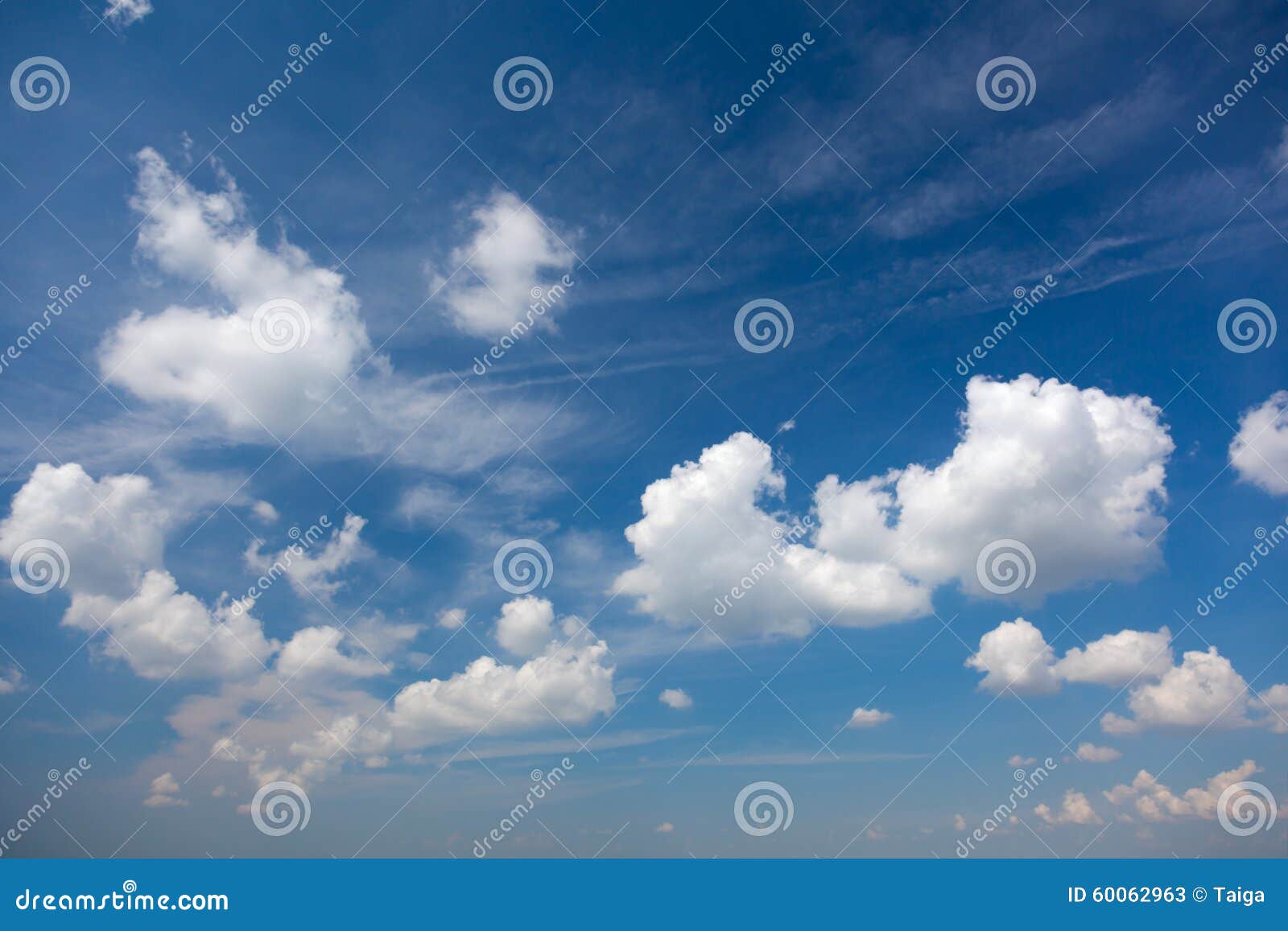 Light Blue Summer Sky with Beautiful White Clouds Stock Image - Image ...