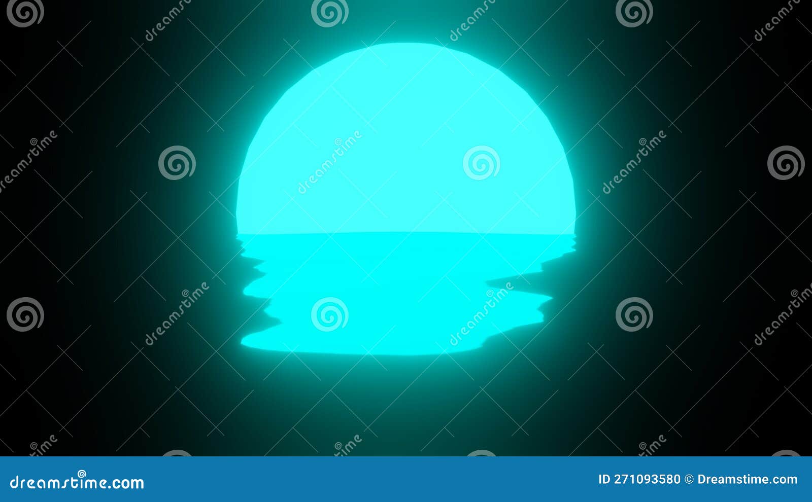 Light Blue Sunset or Moon Reflection in Water or the Ocean on Black ...