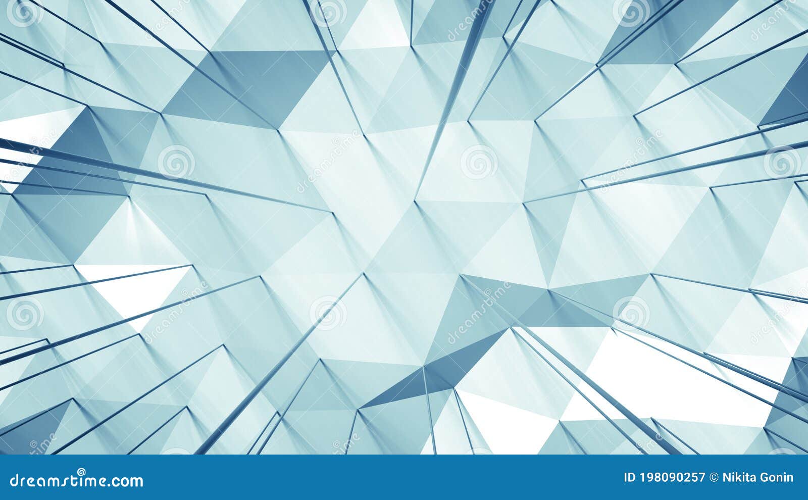 Light Blue Surface with Triangular Polygons 3D Rendering Illustration ...