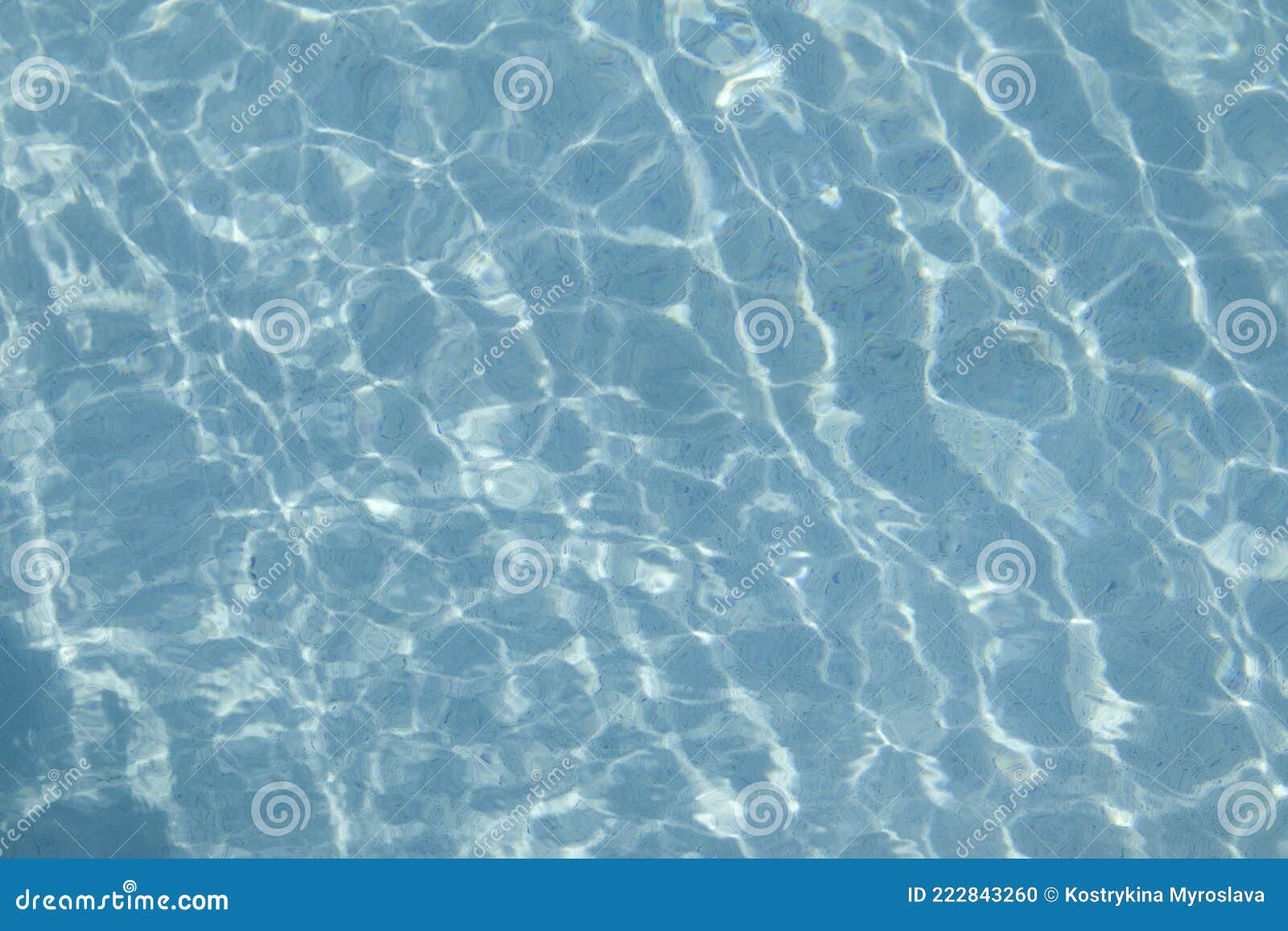 Light Blue Swimming Pool Bottom with Clear Water Surface Textured ...