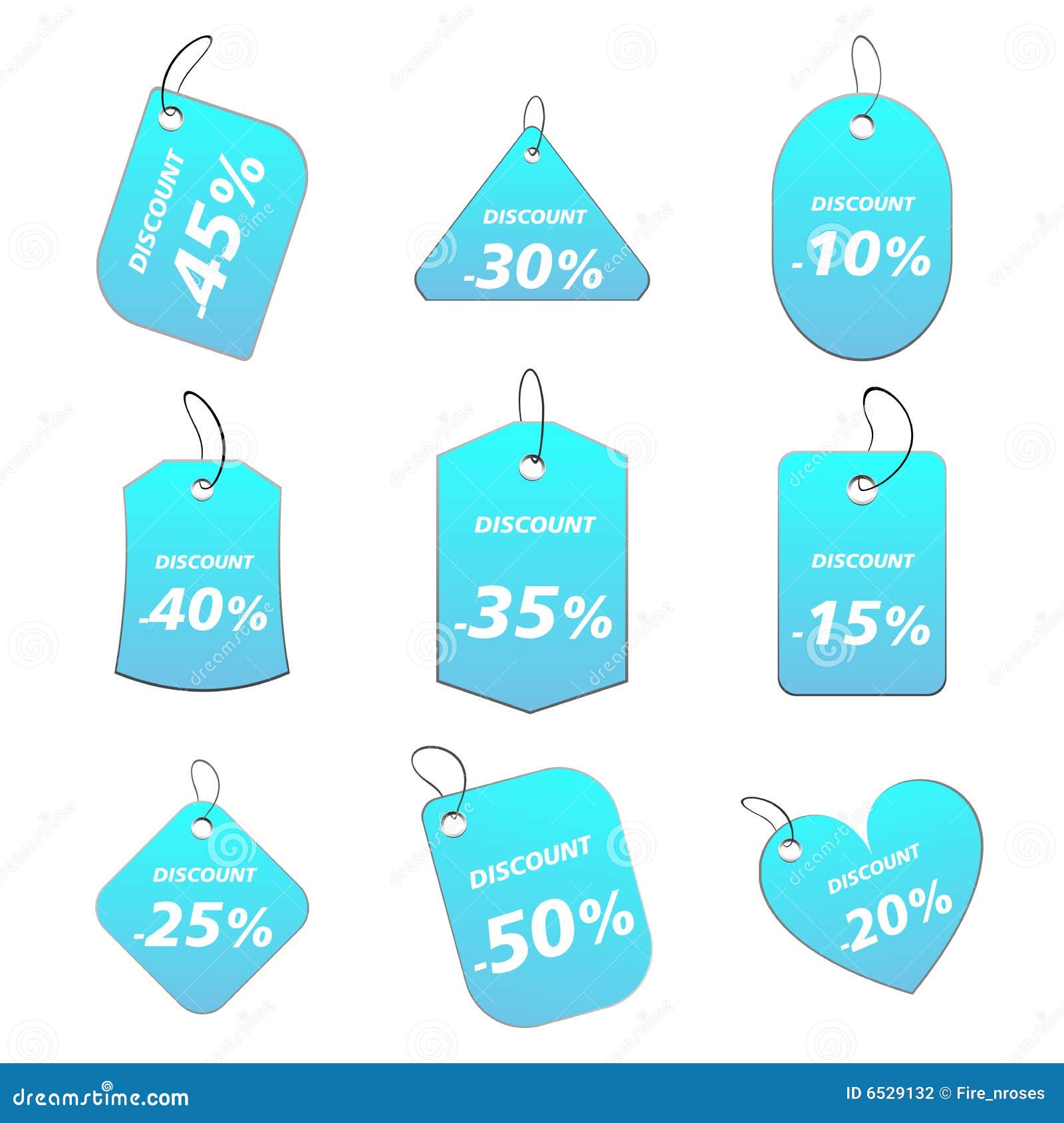 Light blue tags - discount stock vector. Illustration of blank - 6529132