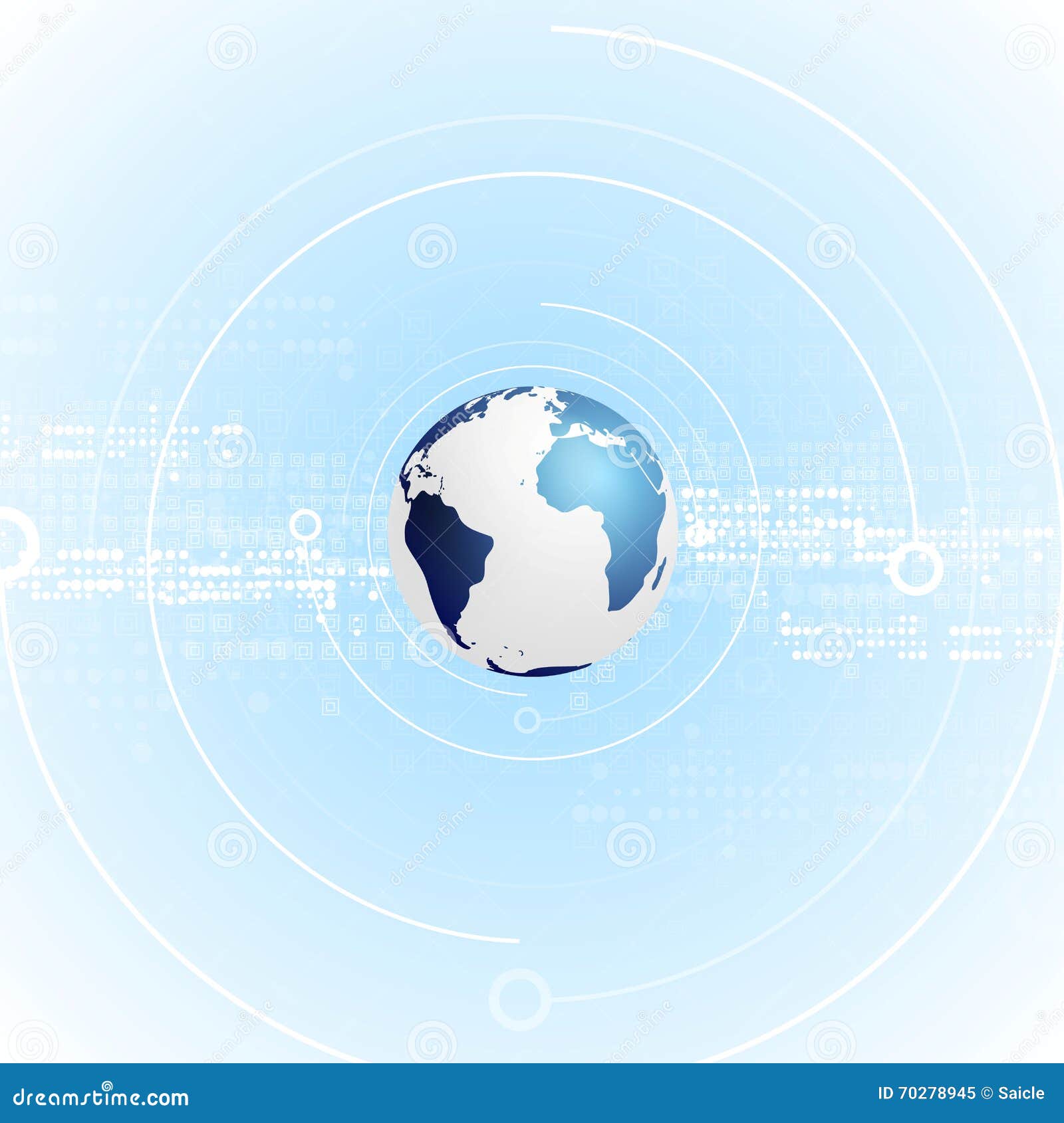 Light Blue Tech Vector Background with Globe Stock Vector ...
