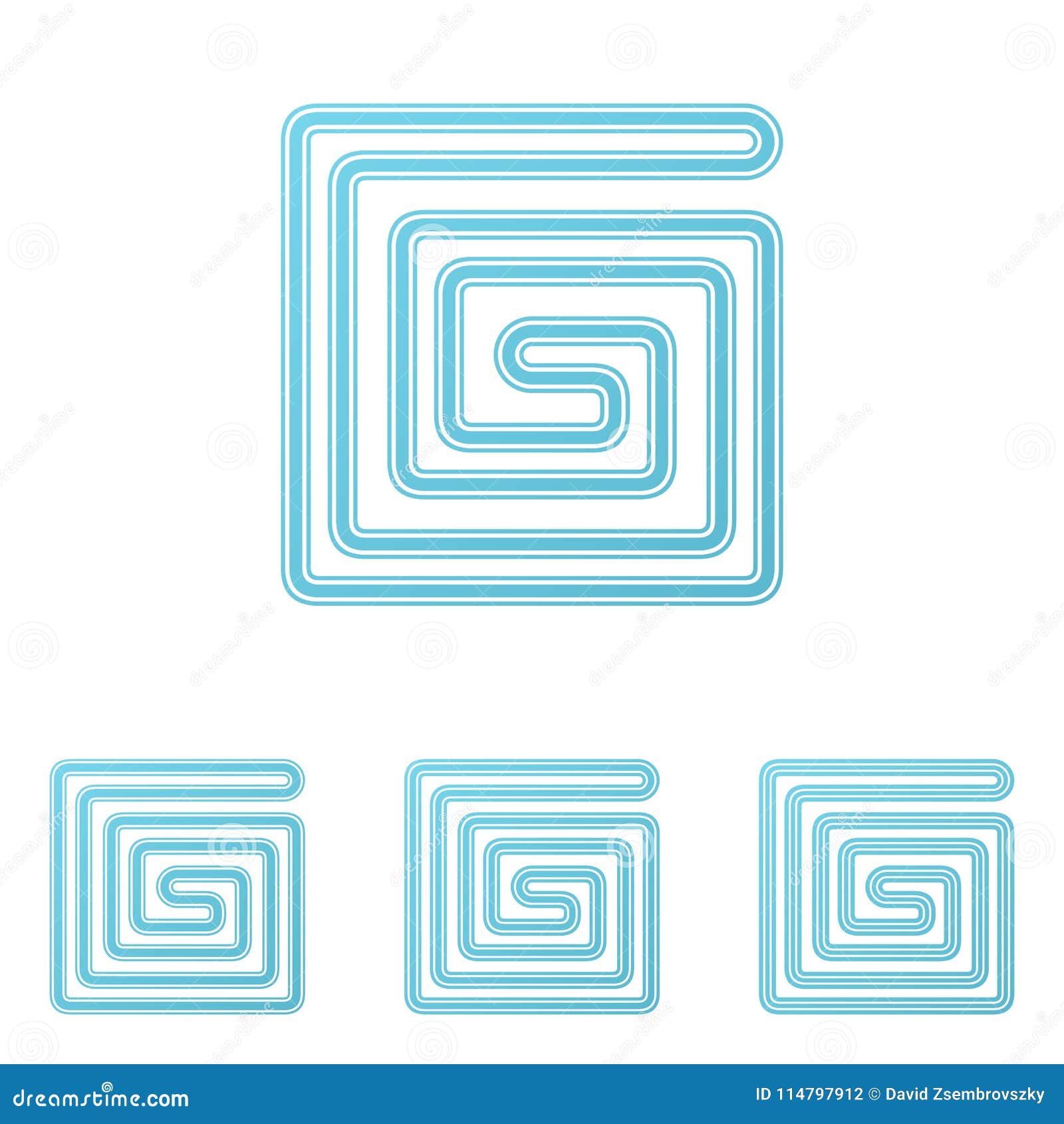 Light Blue Technology Logo Design Set Stock Vector - Illustration of ...