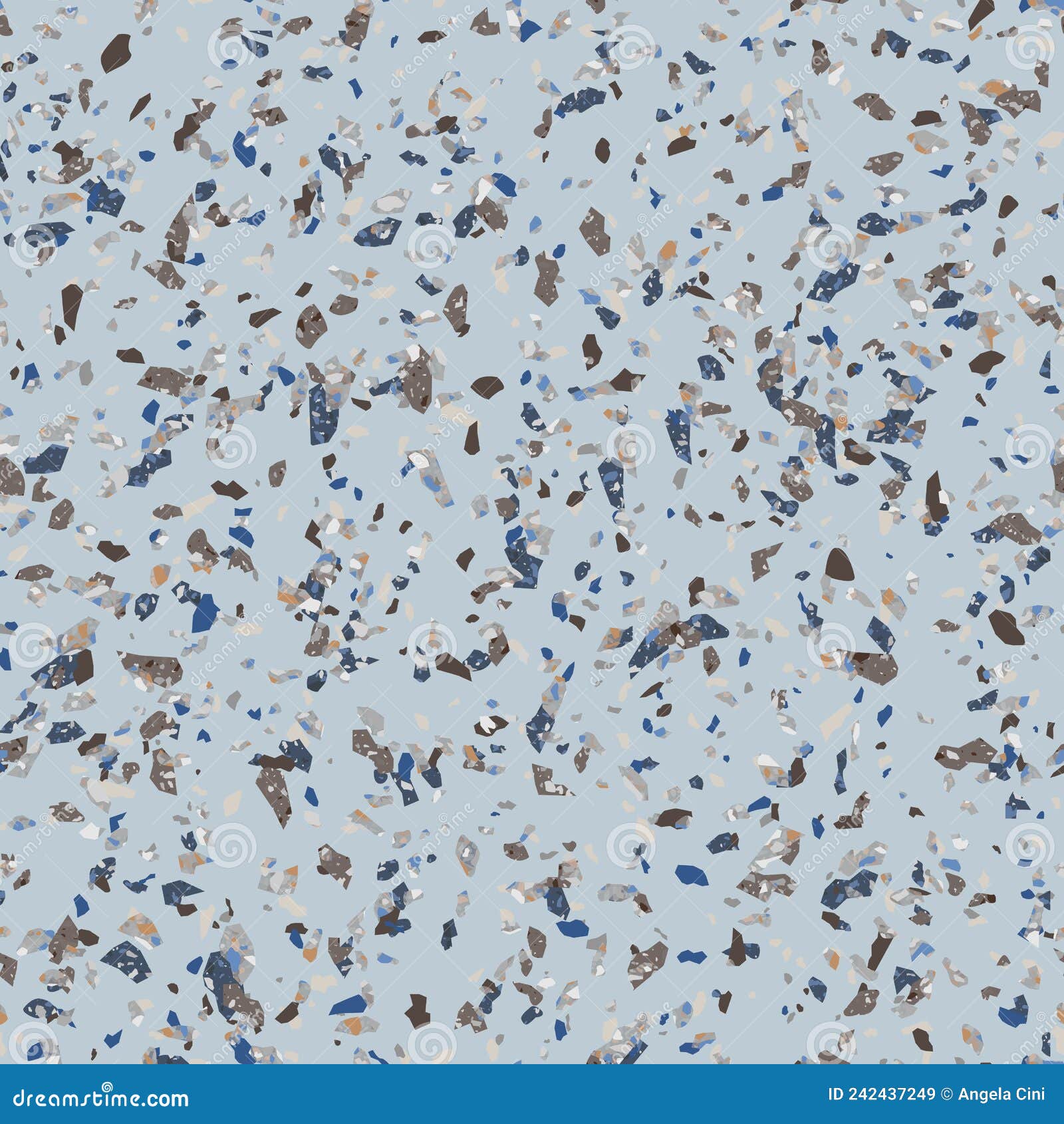Light Blue Terrazzo Stone Texture Seamless Pattern Design Stock Vector ...