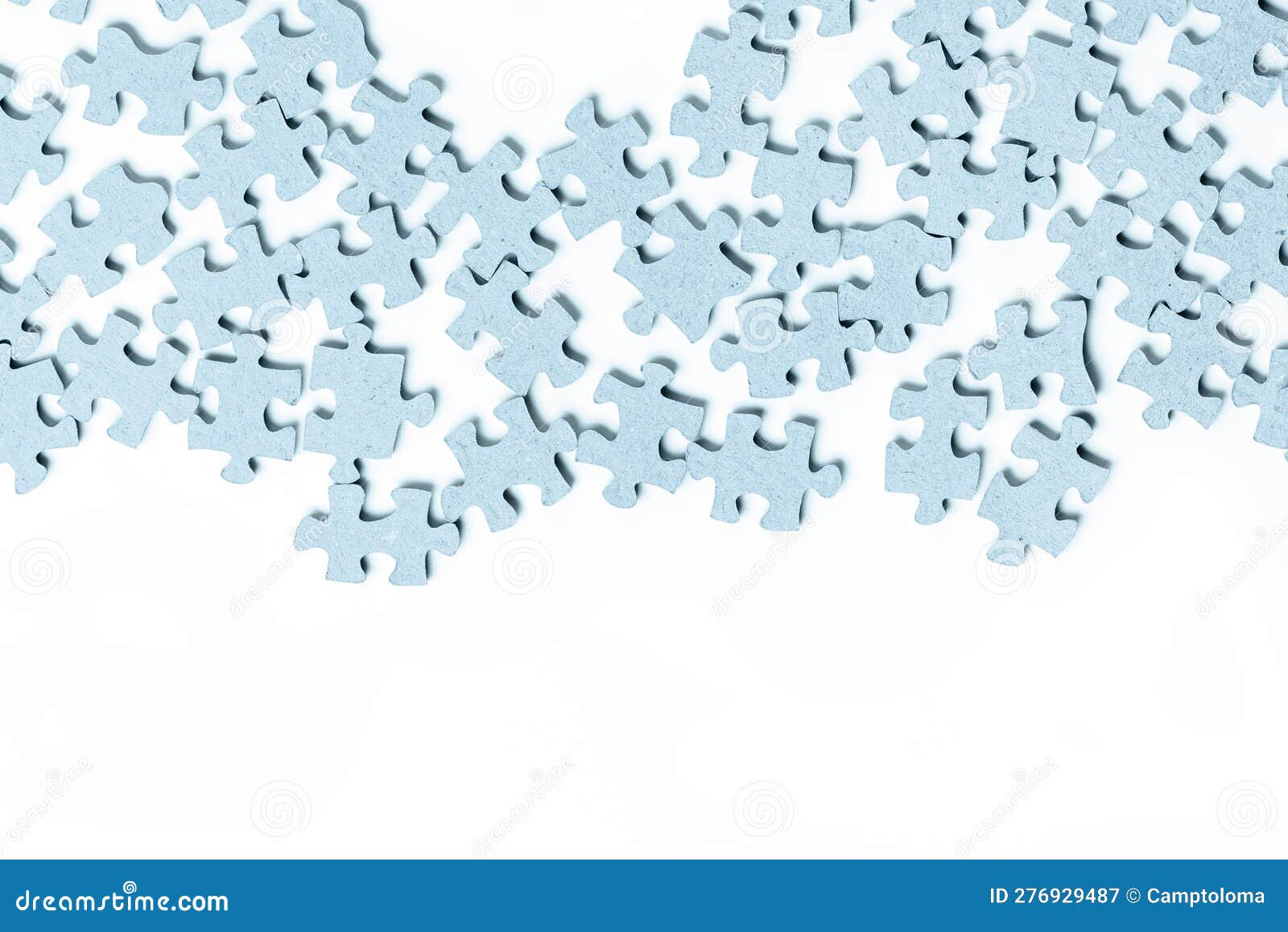 Light Blue Puzzle Pieces Separate Stock Image - Image of marketing ...